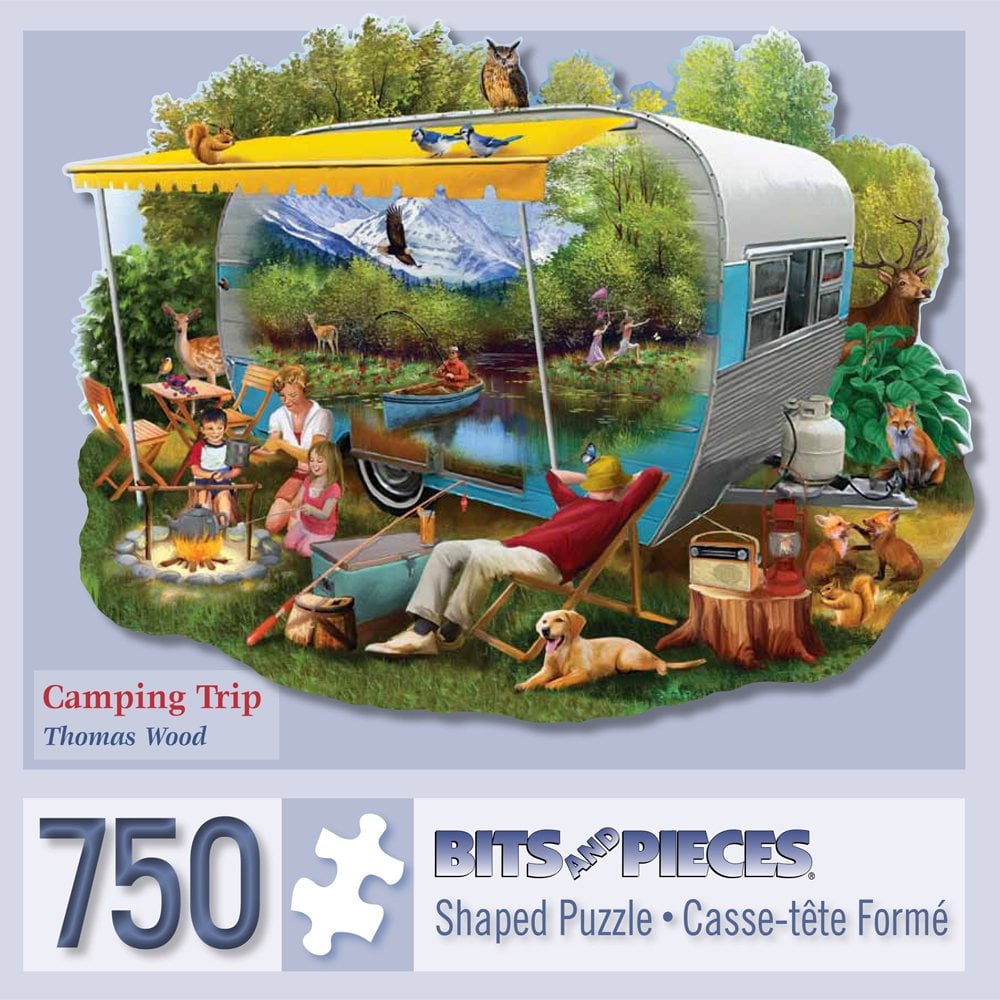 Bits and Pieces 750 Piece Shaped Jigsaw Puzzle for Adults Camping Trip ...