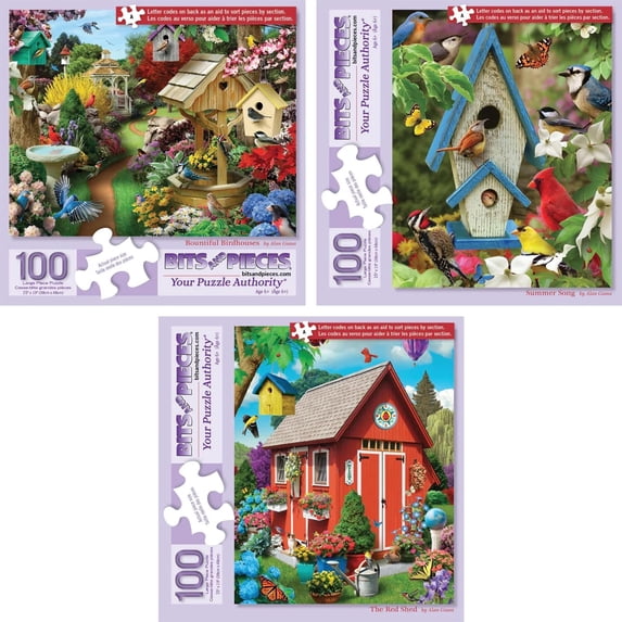 Bits and Pieces Jigsaw Puzzle Alan Giana Birdhouse Scenes 100-Piece ...