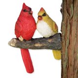 Bits & Pieces - Small Cardinal Pair Figurines - Lawn Ornament Tree ...