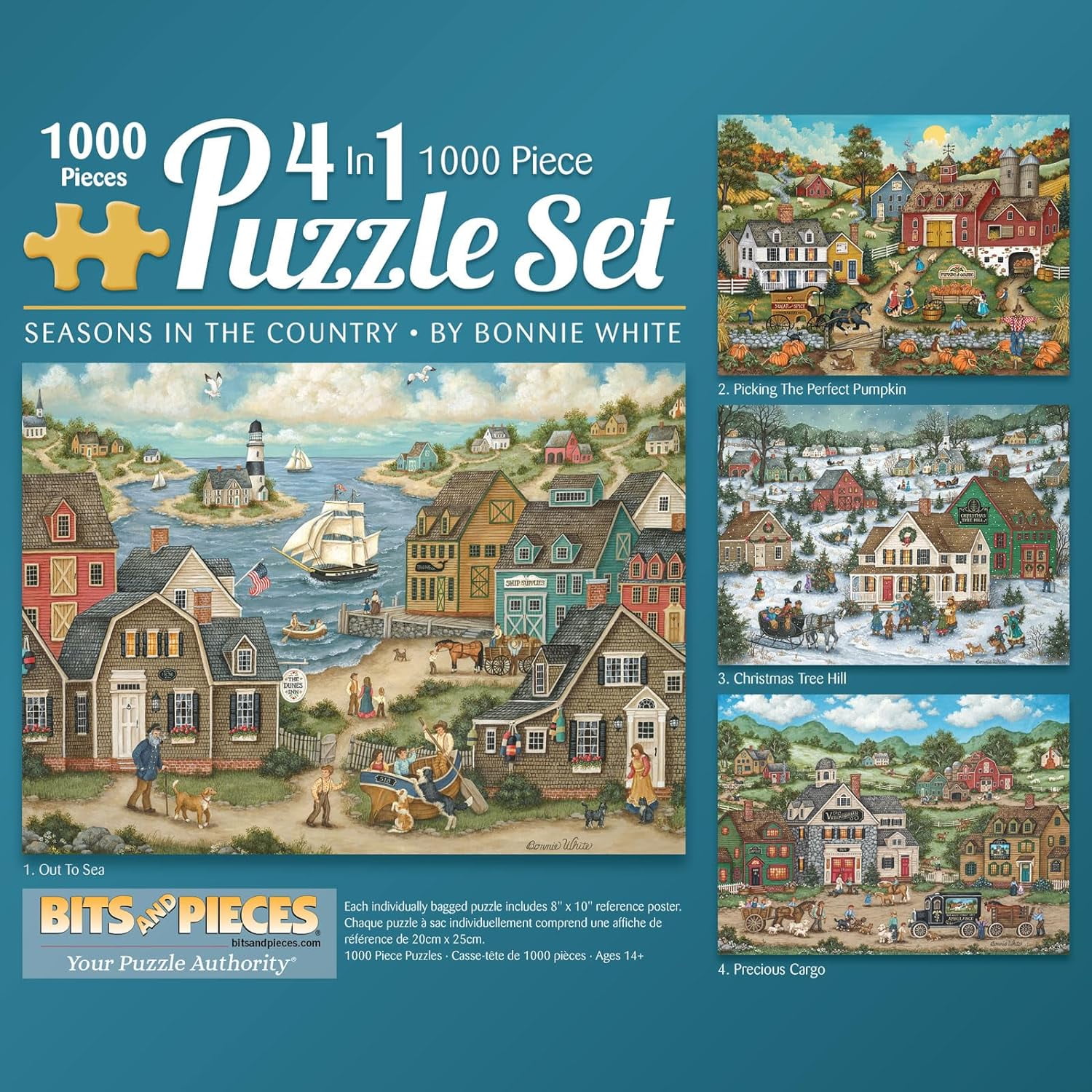 Bits and Pieces Set Of 4 1000 Piece Jigsaw Puzzles Seasons in The ...