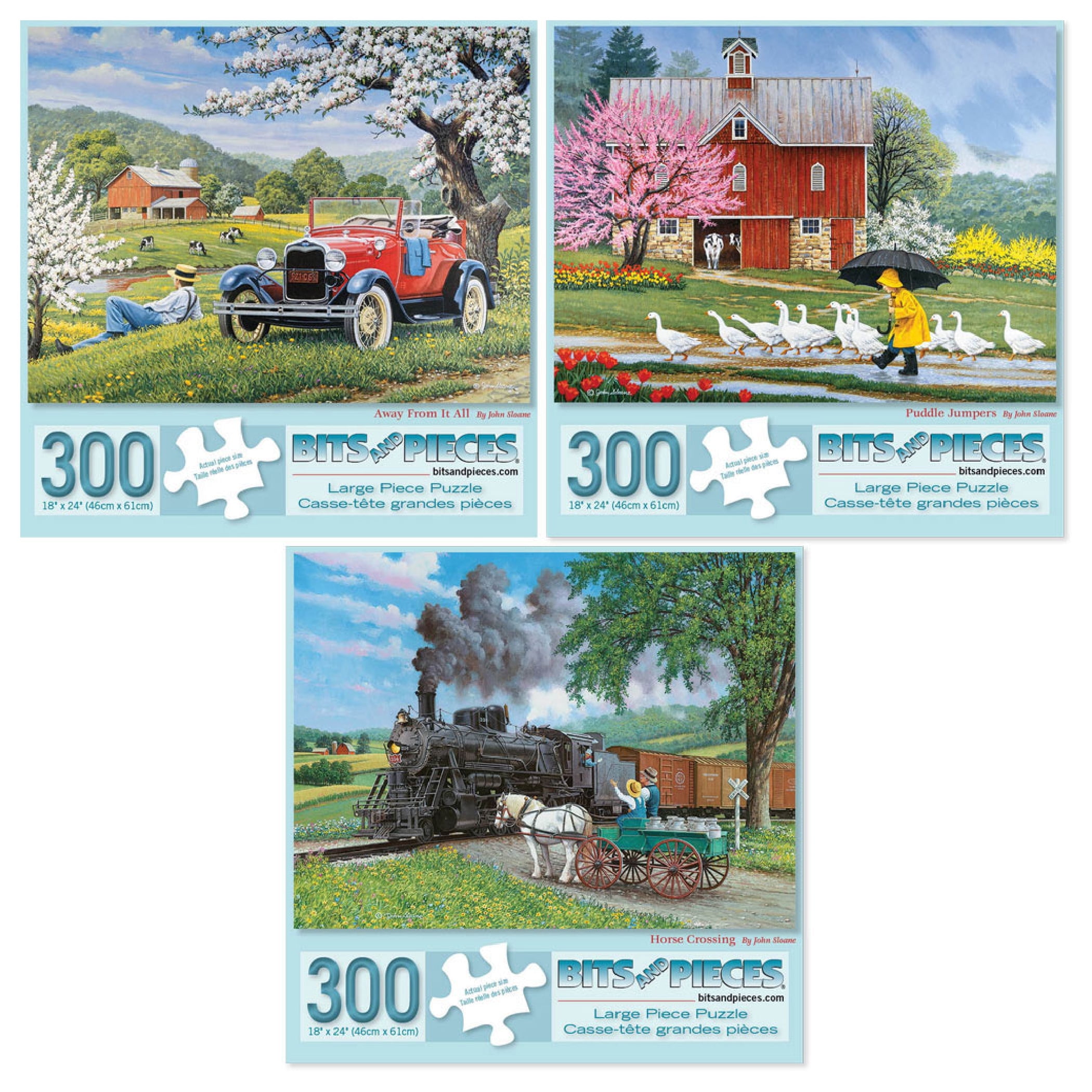 Bits and Pieces - Multipack of Three (3) Large 300 Piece Jigsaw Puzzles ...
