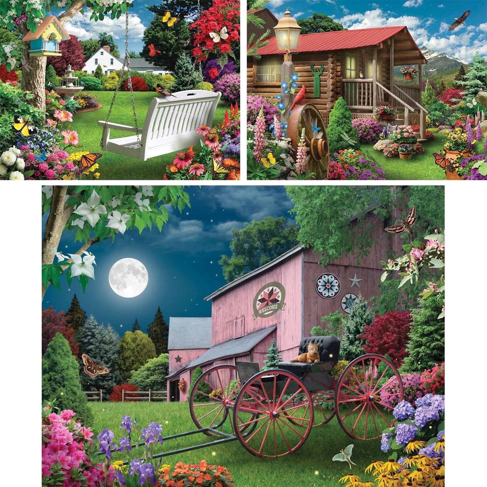 Bits and Pieces Set of 3 300 Piece Jigsaw Puzzles for Adults by Alan ...