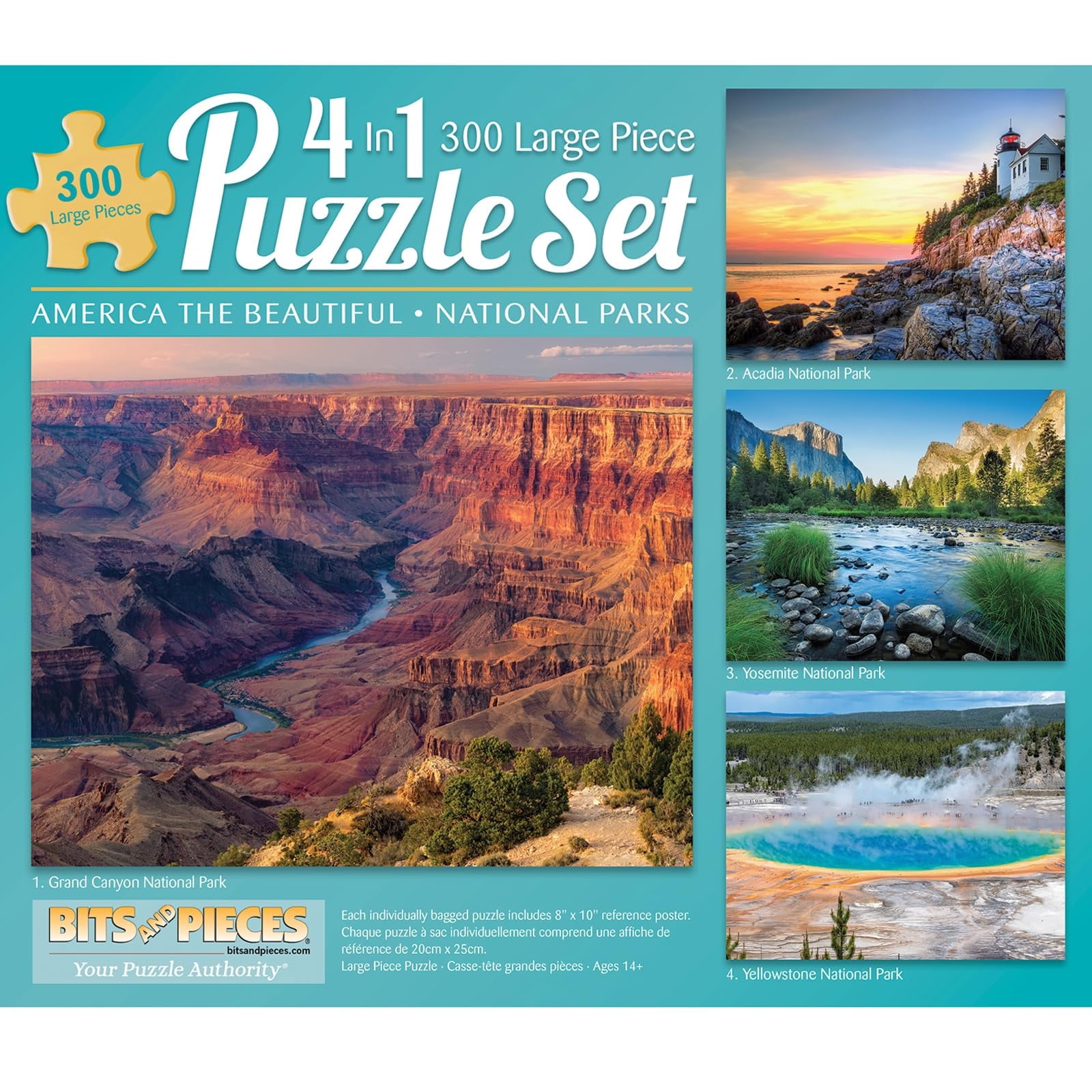 Bits and Pieces Set of 4 300 Piece Jigsaw Puzzles for Adults "America ...