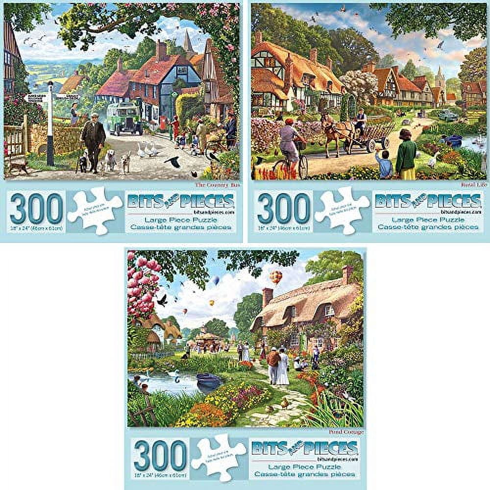 Bits and Pieces Set of Three 300 Piece Village Life Jigsaw Puzzles by ...