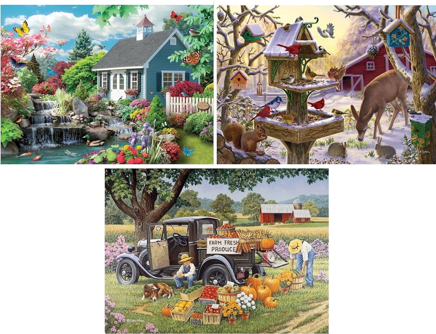 Bits and Pieces Set of Three 50 Piece Big Piece Jigsaw Puzzle for ...