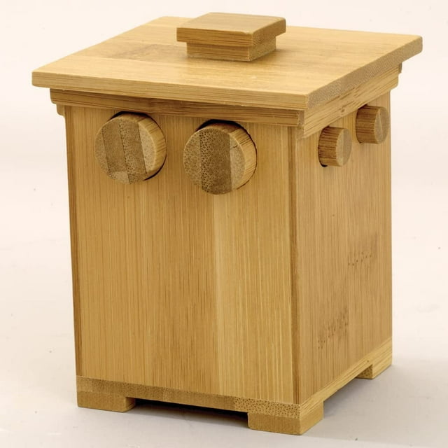 Bits and Pieces - Wooden Bamboo Puzzle Box - Brainteaser - Great ...