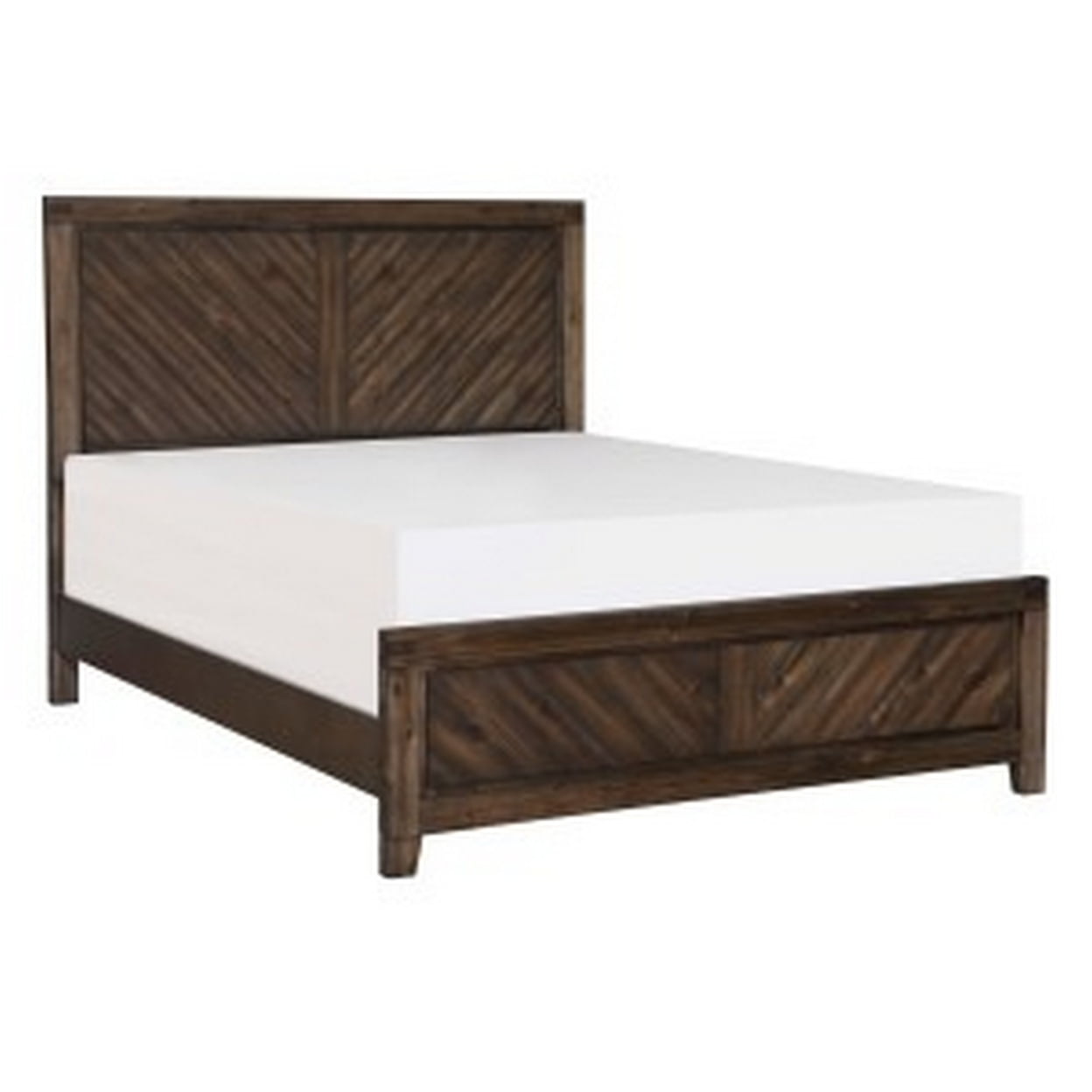 Bitsy Modern Queen Bed, Angled Plank Design, Tapered Legs, Espresso ...
