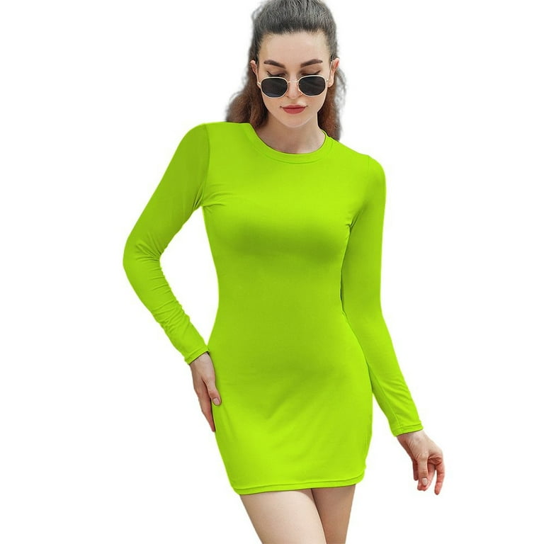 solid lime green dress