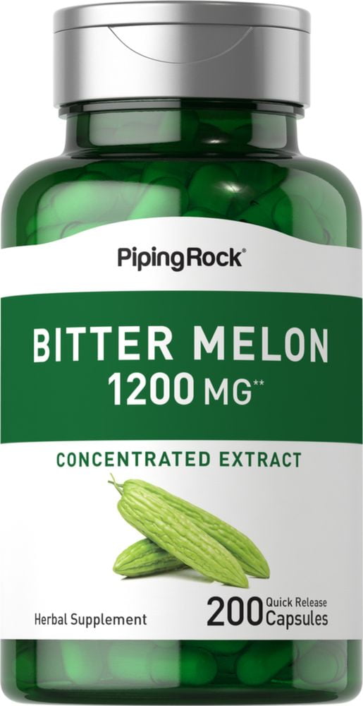 Piping Rock Bitter Melon Extract 1200mg Supplement, 200 Capsules ...