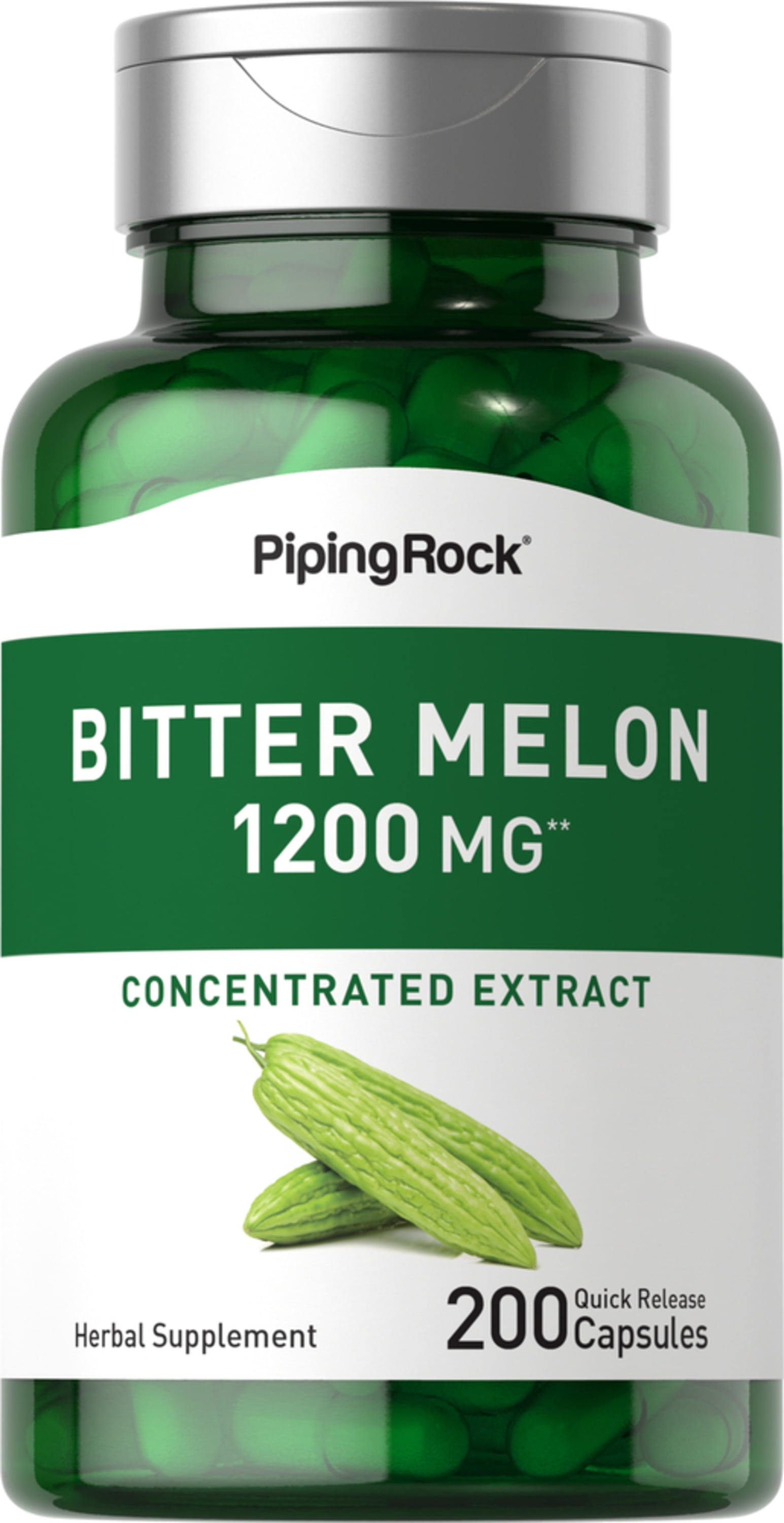 Piping Rock Bitter Melon Extract 1200mg Supplement, 200 Capsules ...