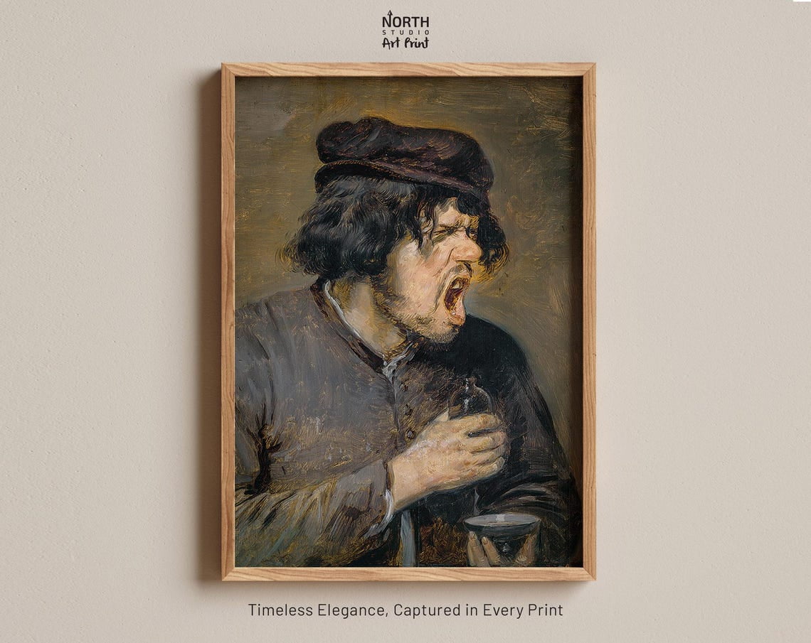 The Bitter Potion By Adriaen Brouwer 1636-8, Flemish Art, Vintage Print ...