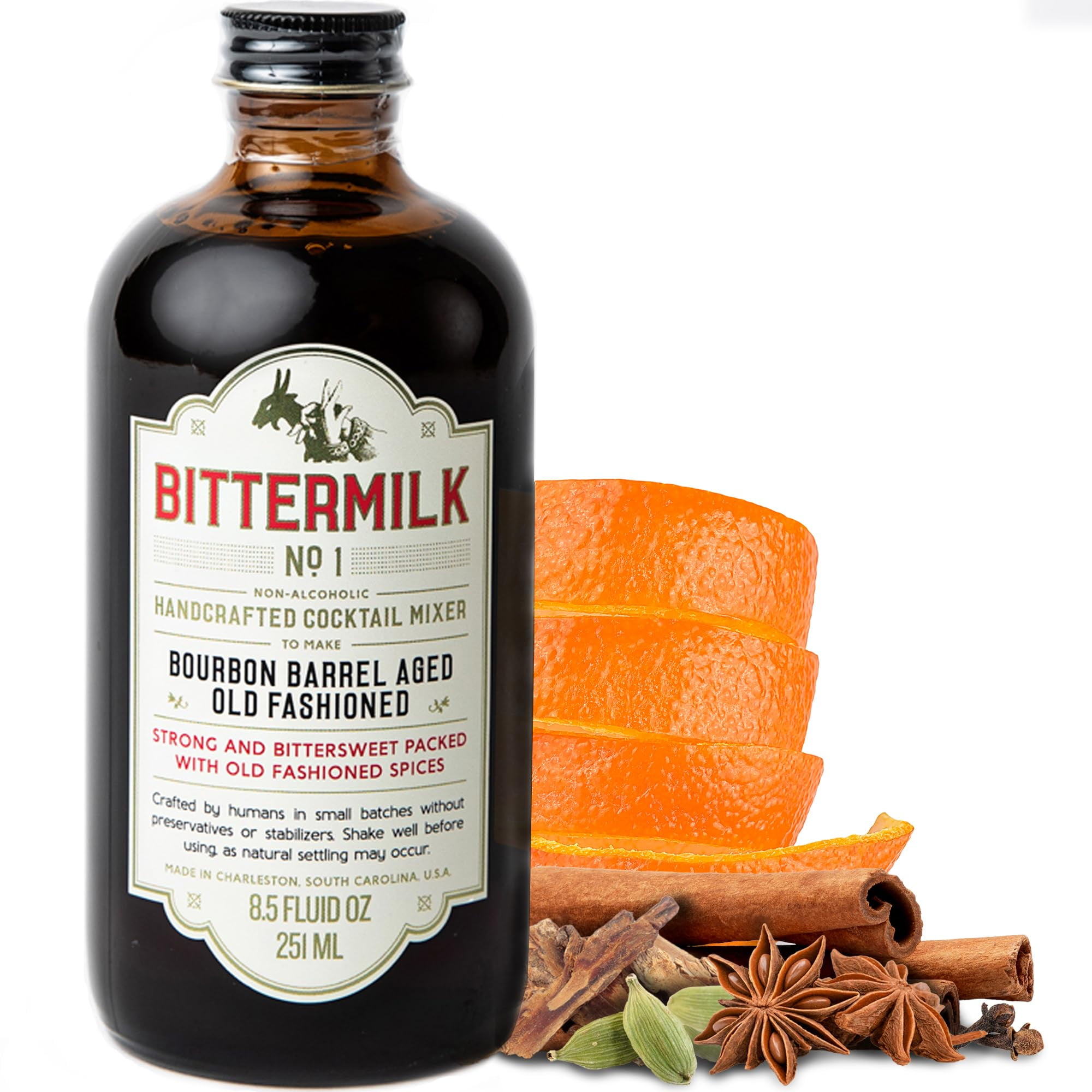 Bittermilk No.1 Bourbon Barrel Aged Old SMRFashioned Mix - All Natural ...