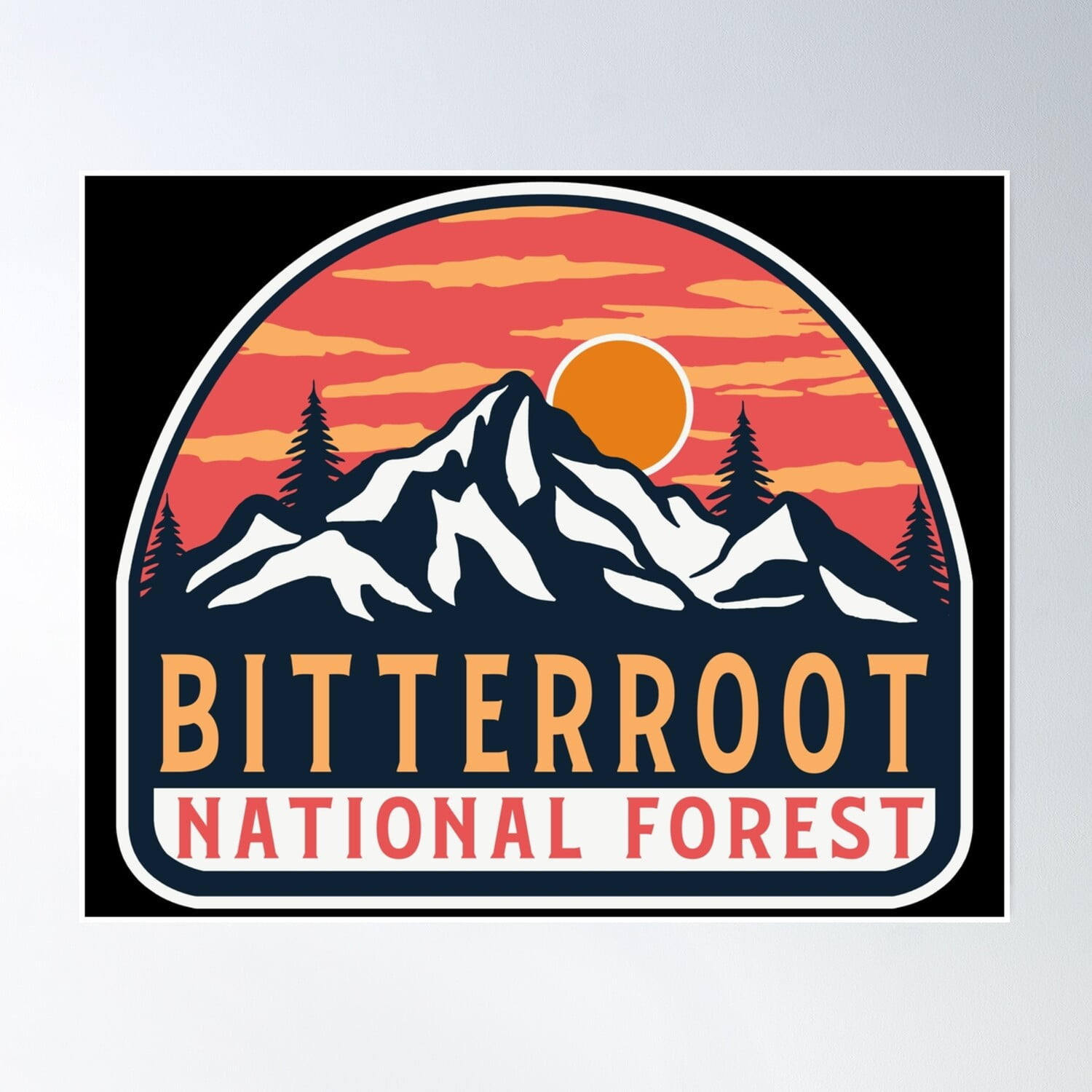 Bitterroot National Forest Poster Wall Art, Modern Wall Decor, 16x24 ...