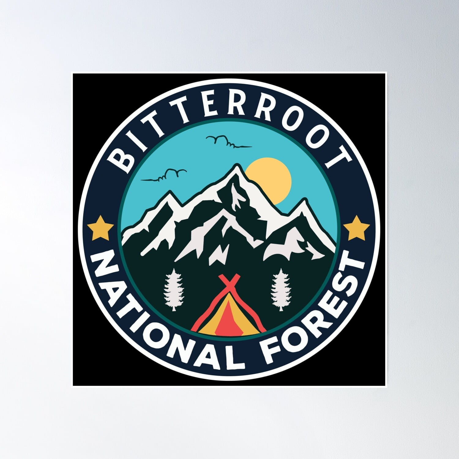 Bitterroot National Forest Poster Wall Art, Modern Wall Decor, 24x24 ...