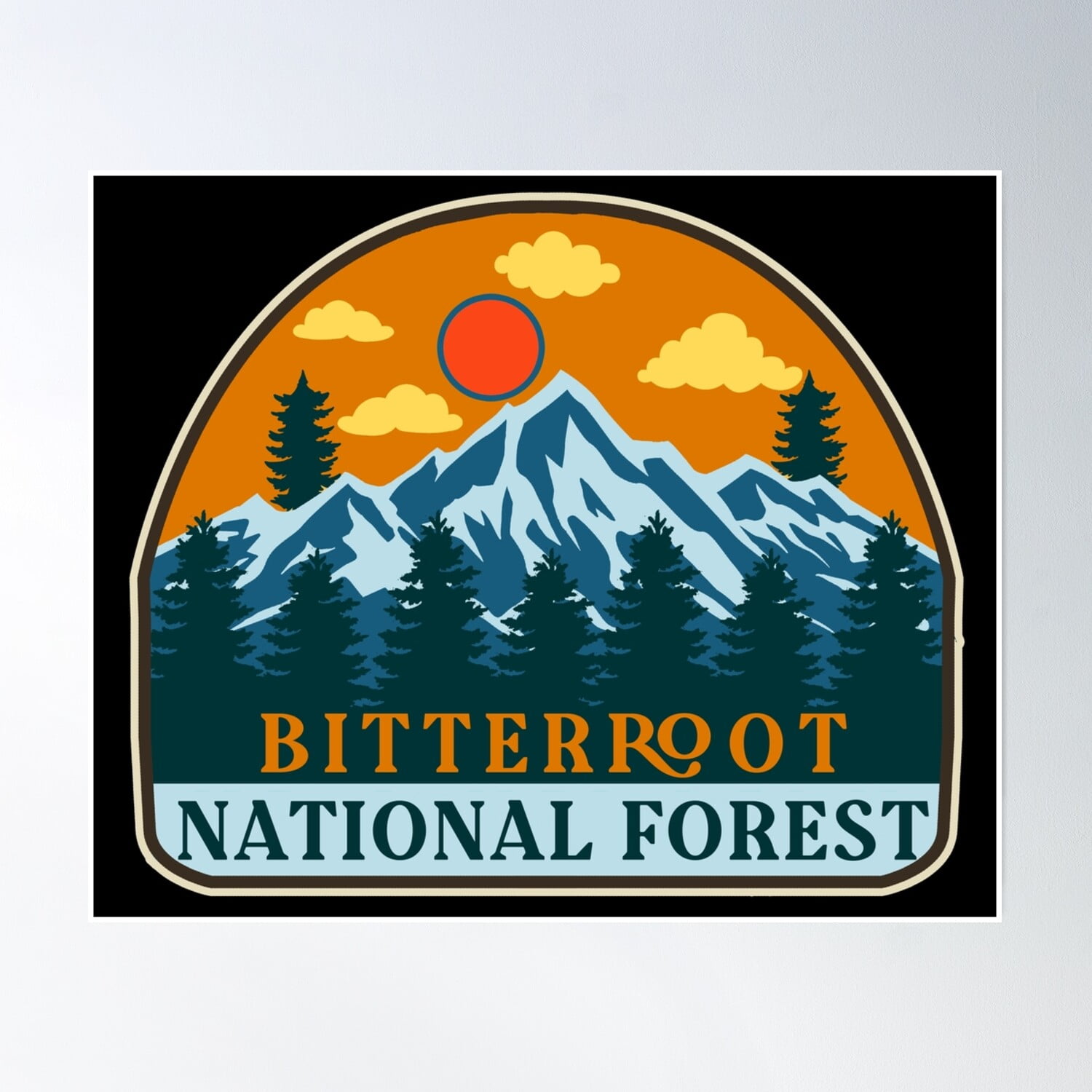 Bitterroot National Forest-Vintage Poster Wall Art, Modern Wall Decor ...