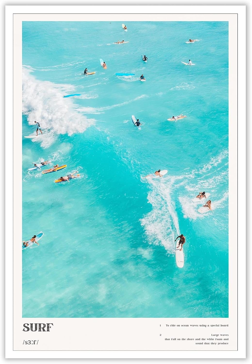 Bittiler Blue Coastal Surf Up Poster Trendy Life Summer Beach ...