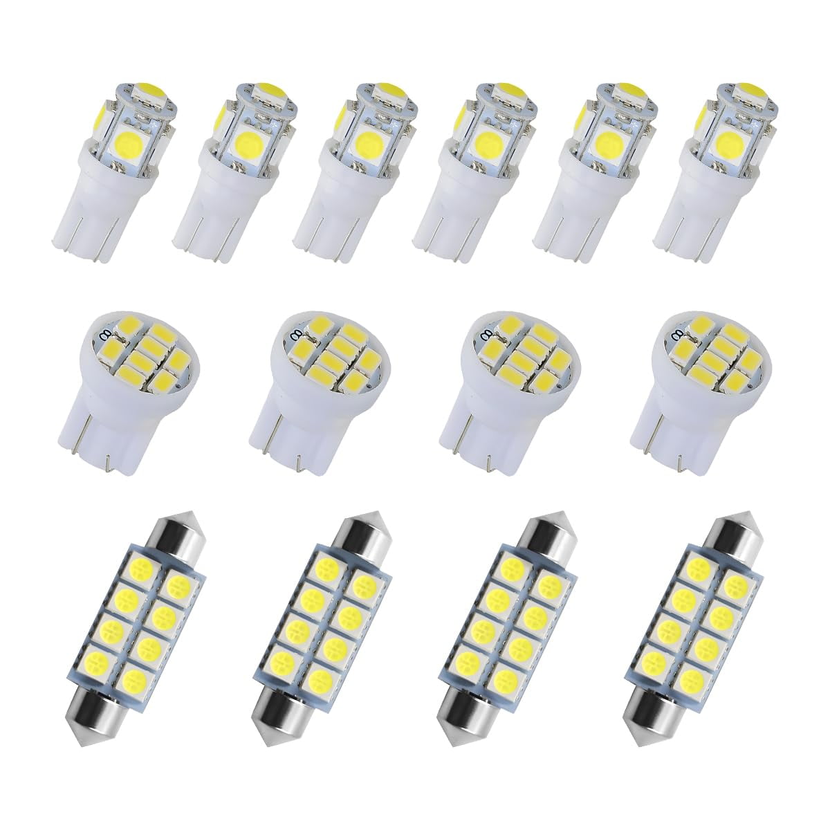 Bittwee 14PCS Dome Light KEF16 LED Car Bulb Kit Set, 6500K Bright T10 ...