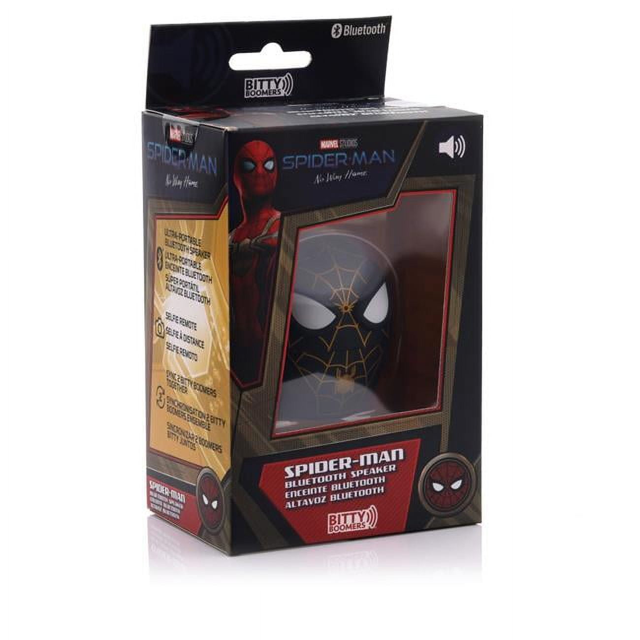 Bitty Boomers BITTYSPIDERBG Marvel Spiderman Bluetooth Speaker, Black ...