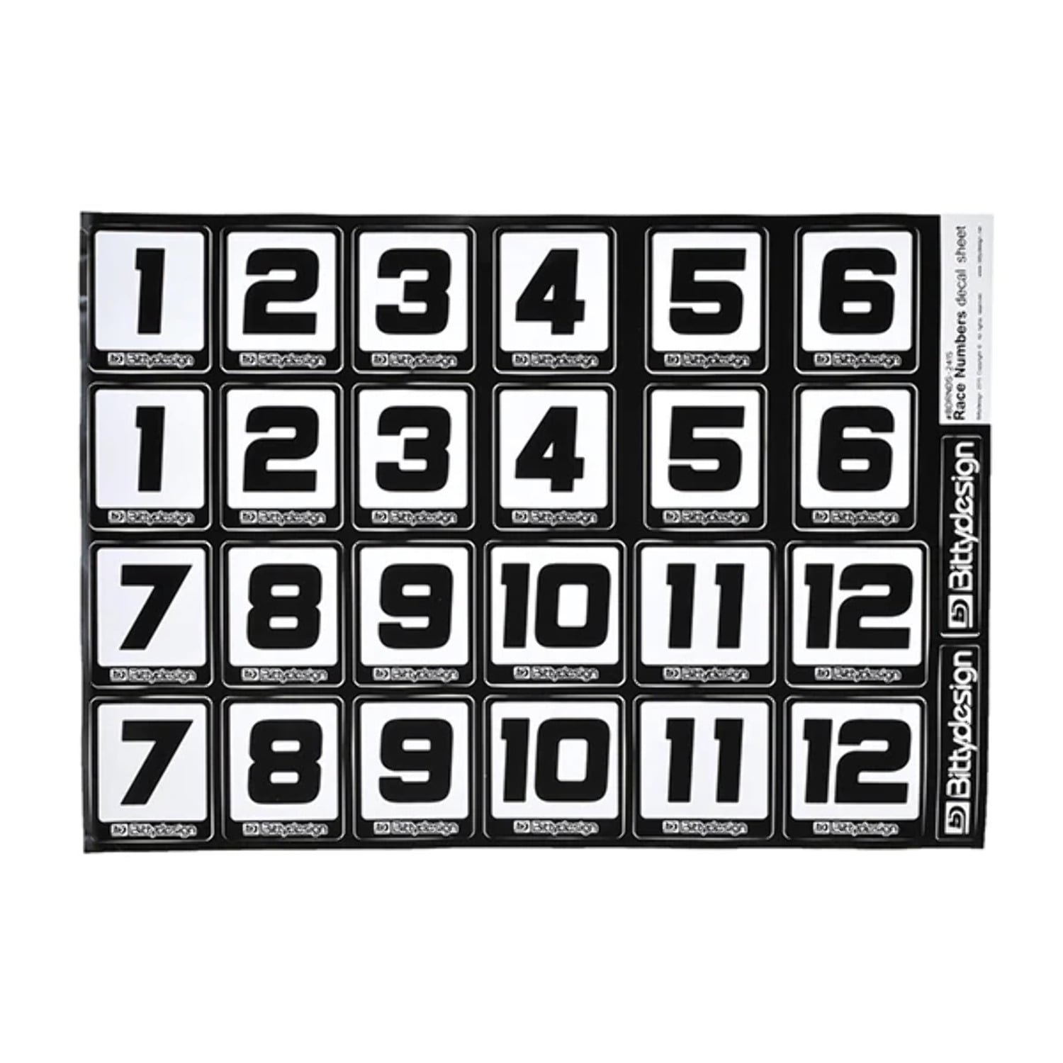 Bittydesign Race Number Decal Sheets - Walmart.com