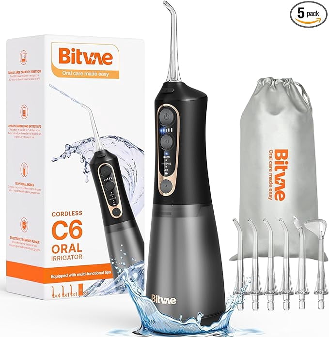 Bitvae C6 Water Dental Flosser Teeth Pick Cordless Flosser for Travel ...