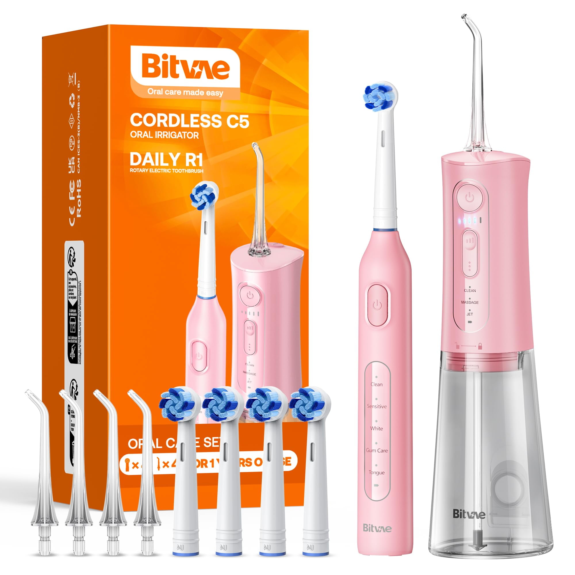 Bitvae Water Dental DHF10 Teeth Picks, Cordless Water for Teeth, Braces ...