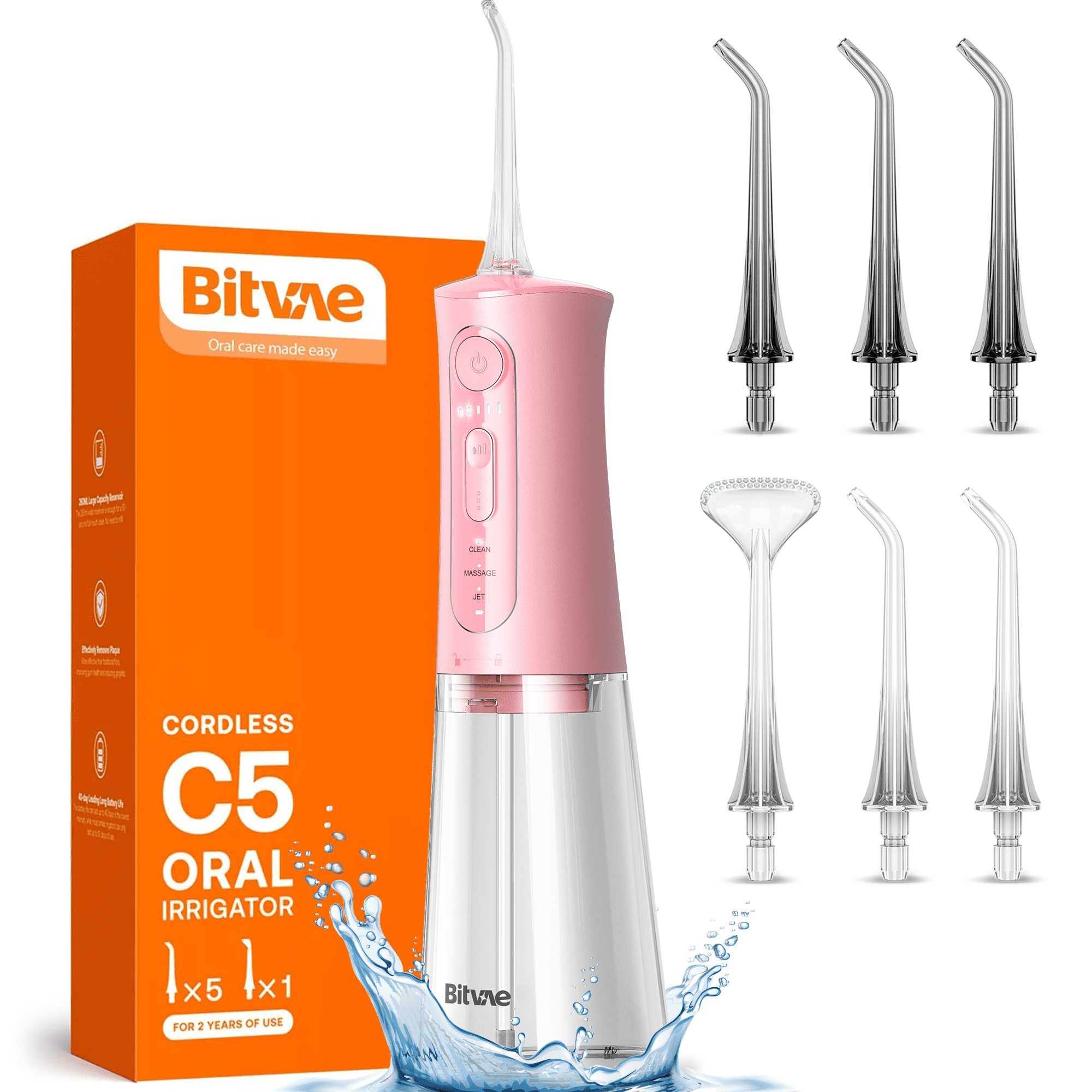Bitvae Water Flosser for Teeth, Cordless Water Teeth Cleaner Picks, 3 ...
