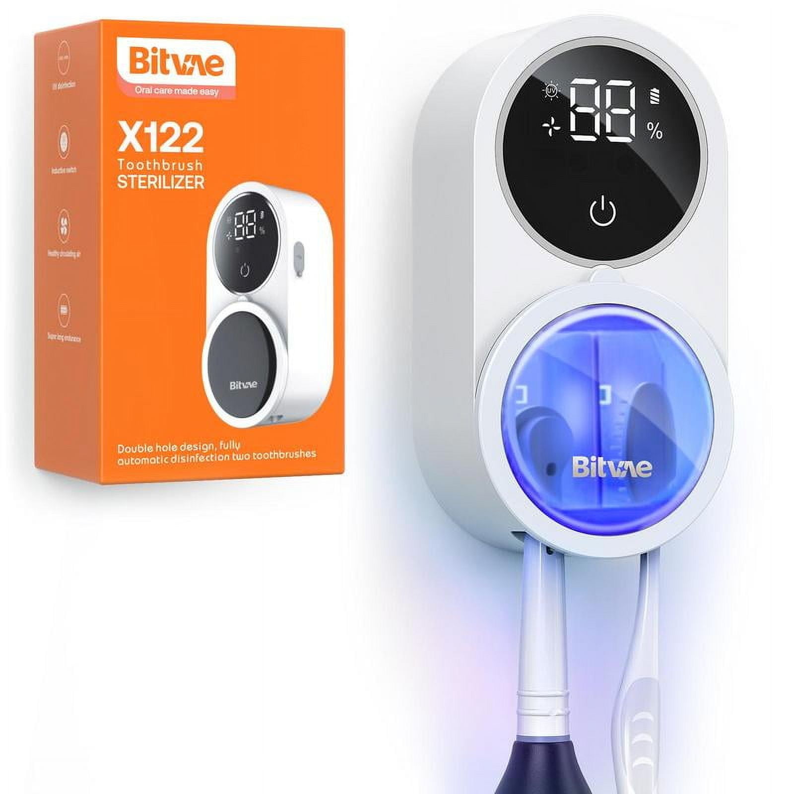 Bitvae X122 Toothbrush Cleaner, toothbrush Sanitizer, UV-C Cleaning and ...