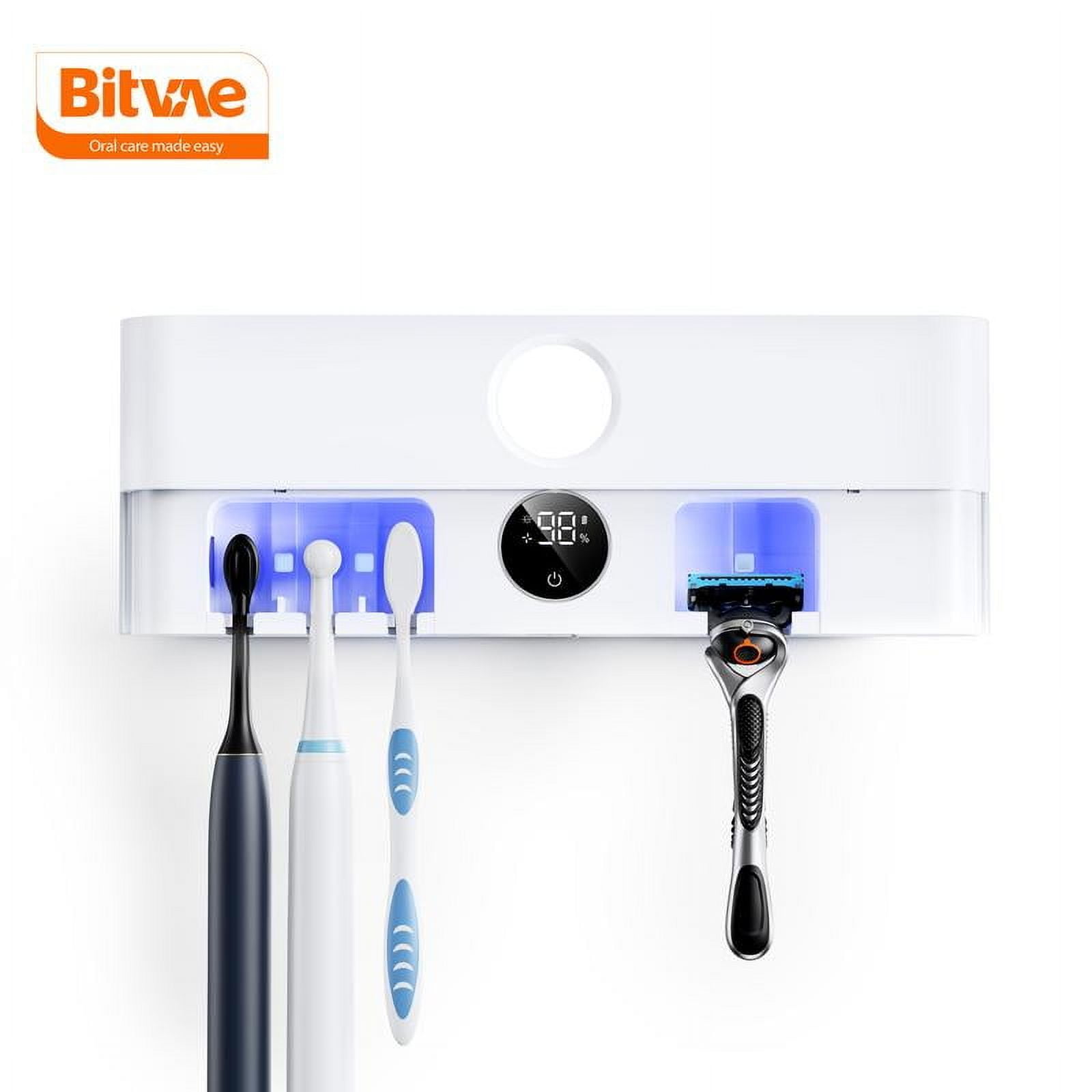 Bitvae X122/ X114z Toothbrush Cleaner, Sanitizer, LED Smart Screen, Rechargeable Wall Mount ...