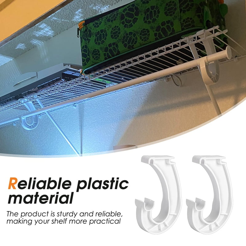 4Pcs Hanging Closet Rod Support,3/4 Closet Shelf Rod Holder,Sturdy J ...