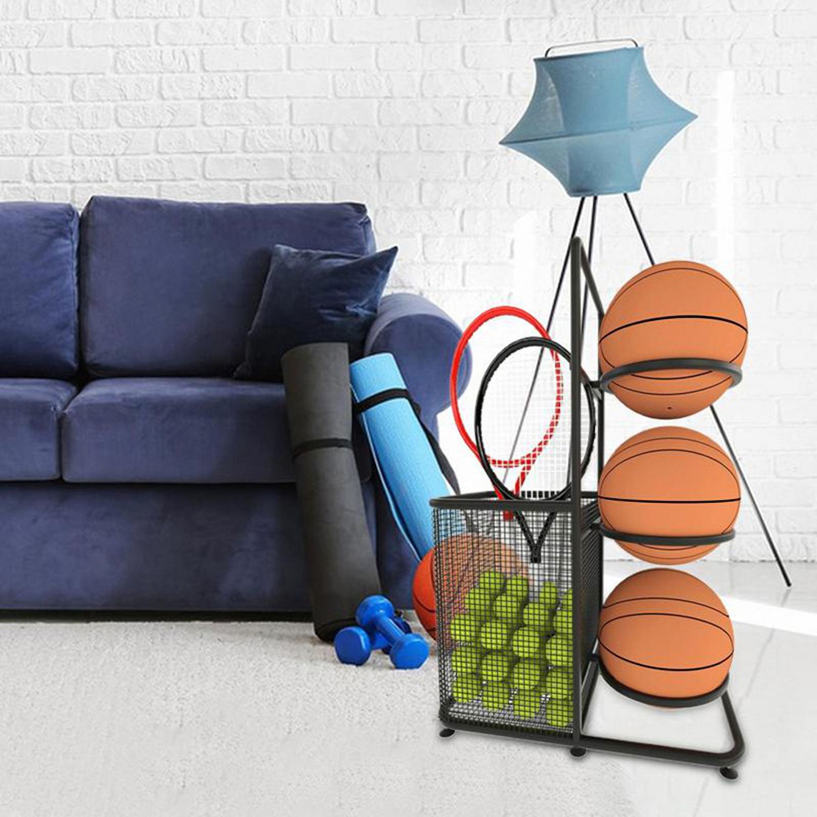 Basketball Storage Rack Sports Ball Soccer Organizer Multi Layer Ball ...