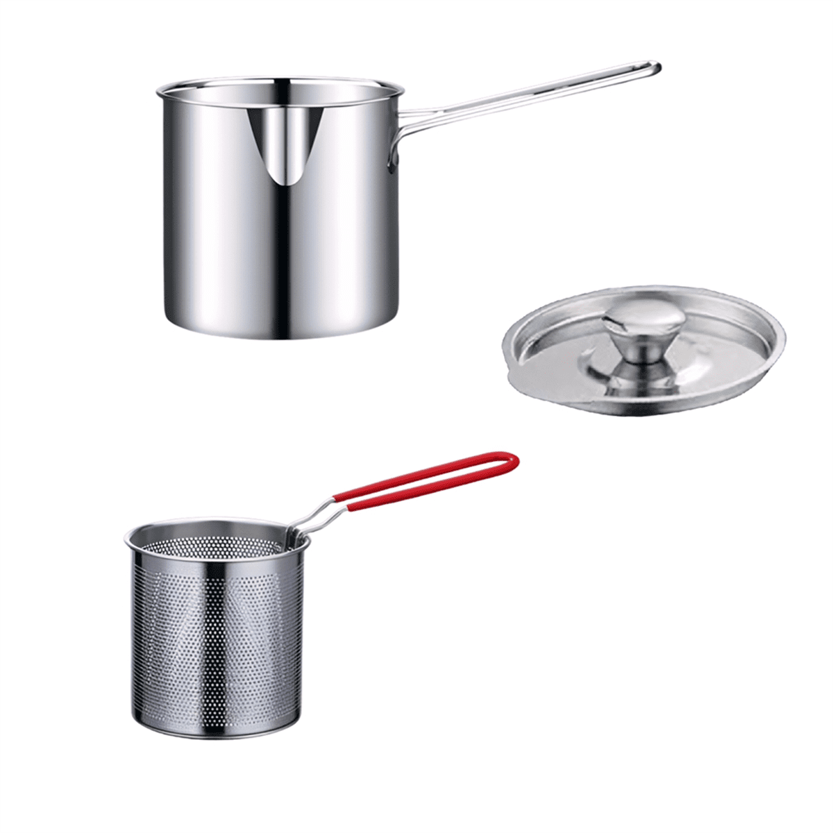 Biudunm Deep Fryer with Frying Basket Multi-Function Small Pot for ...