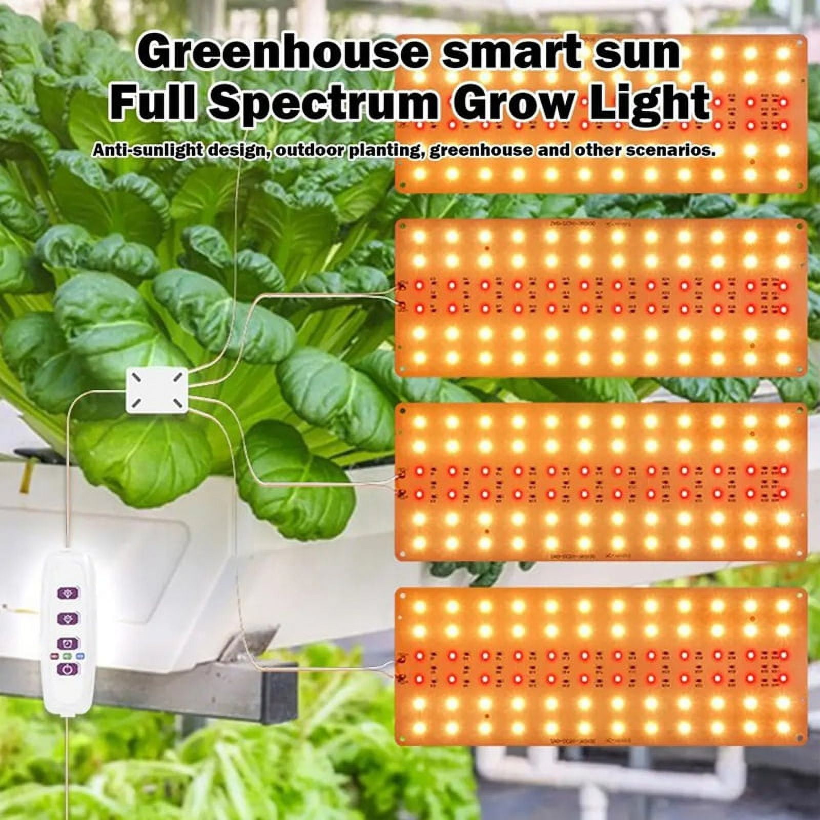 Full Spectrum Plants Grow Light Auto On/Off LED Lamp Sunlight Quantum ...