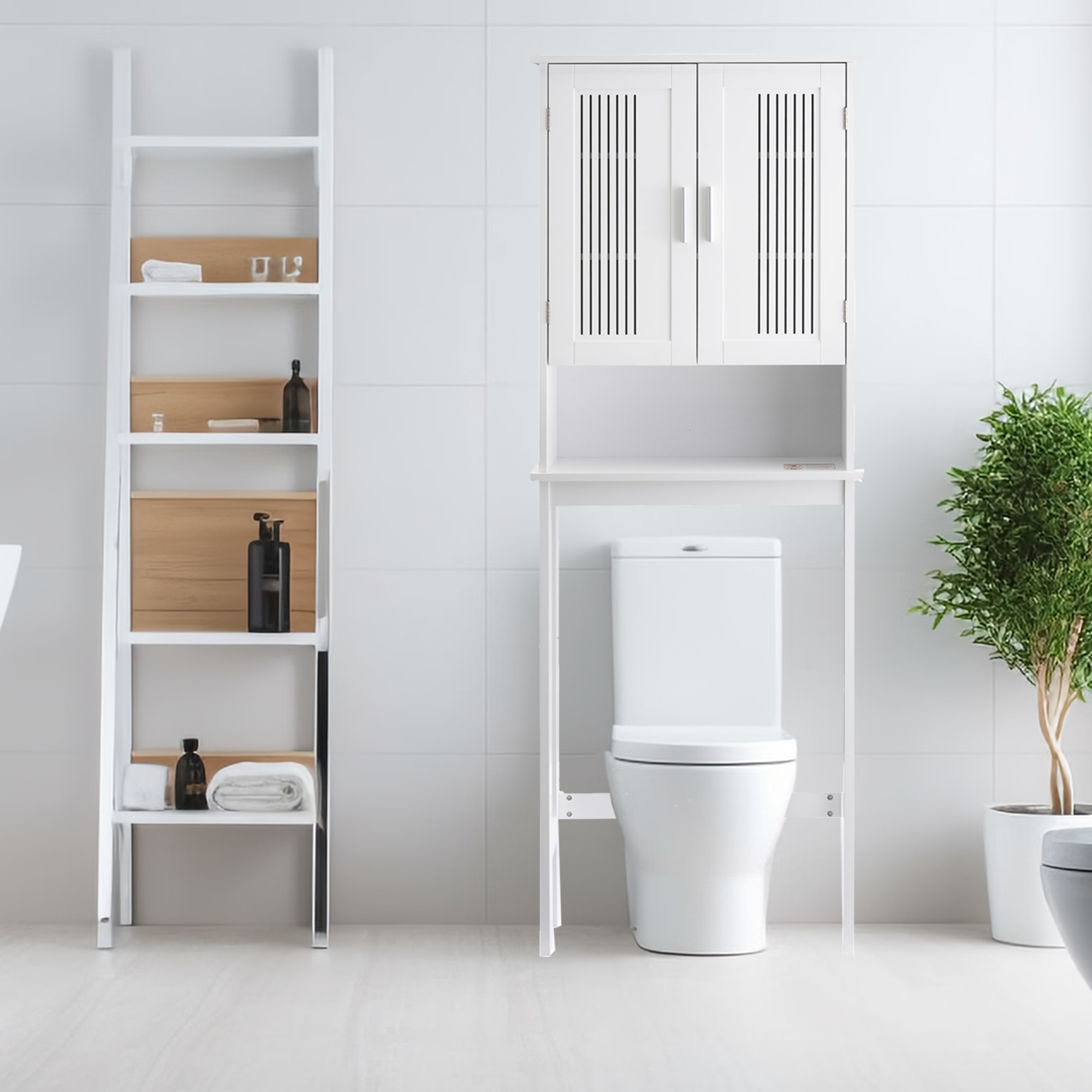 Biuhony Bathroom Cabinet Over Toilet，Storage Cabinet with Double Door ...