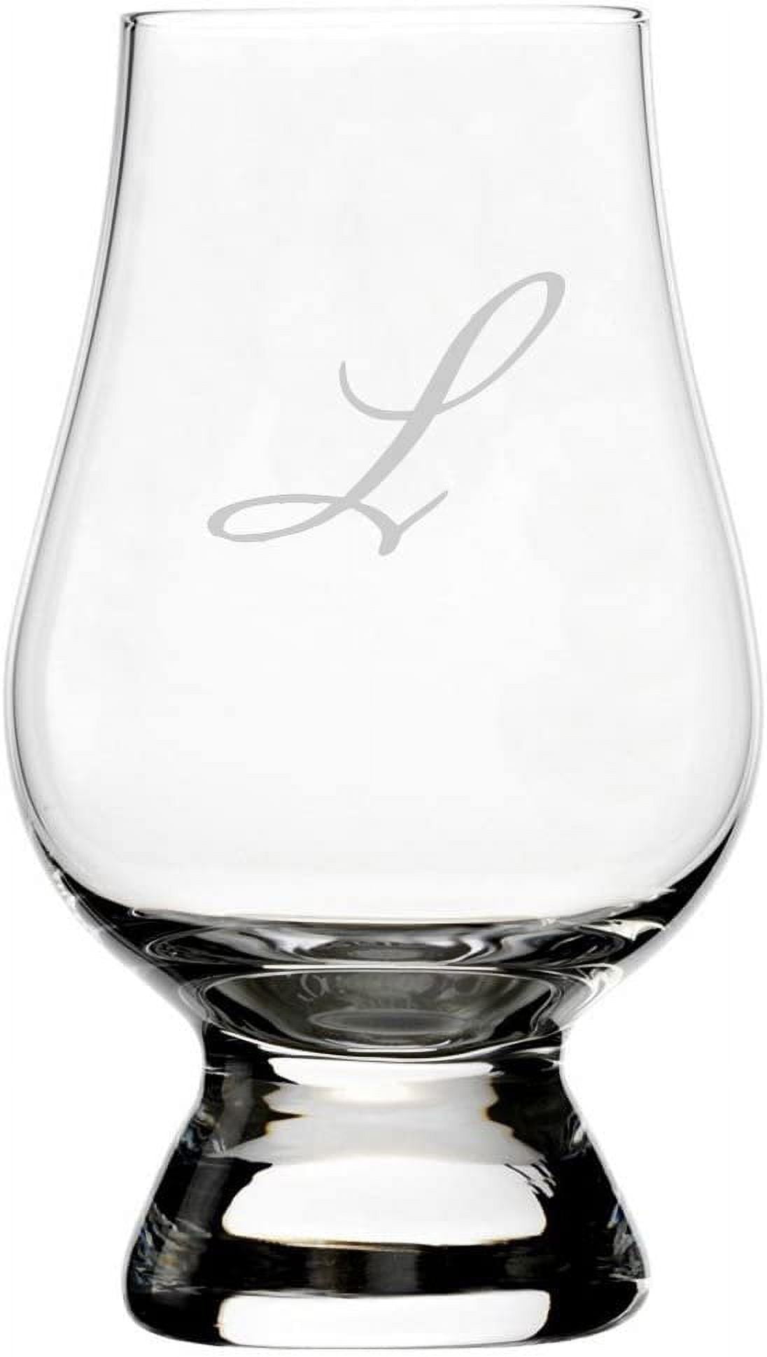 Bix Script Etched Monogram Glencairn Crystal Whisky Glass Letter L ...