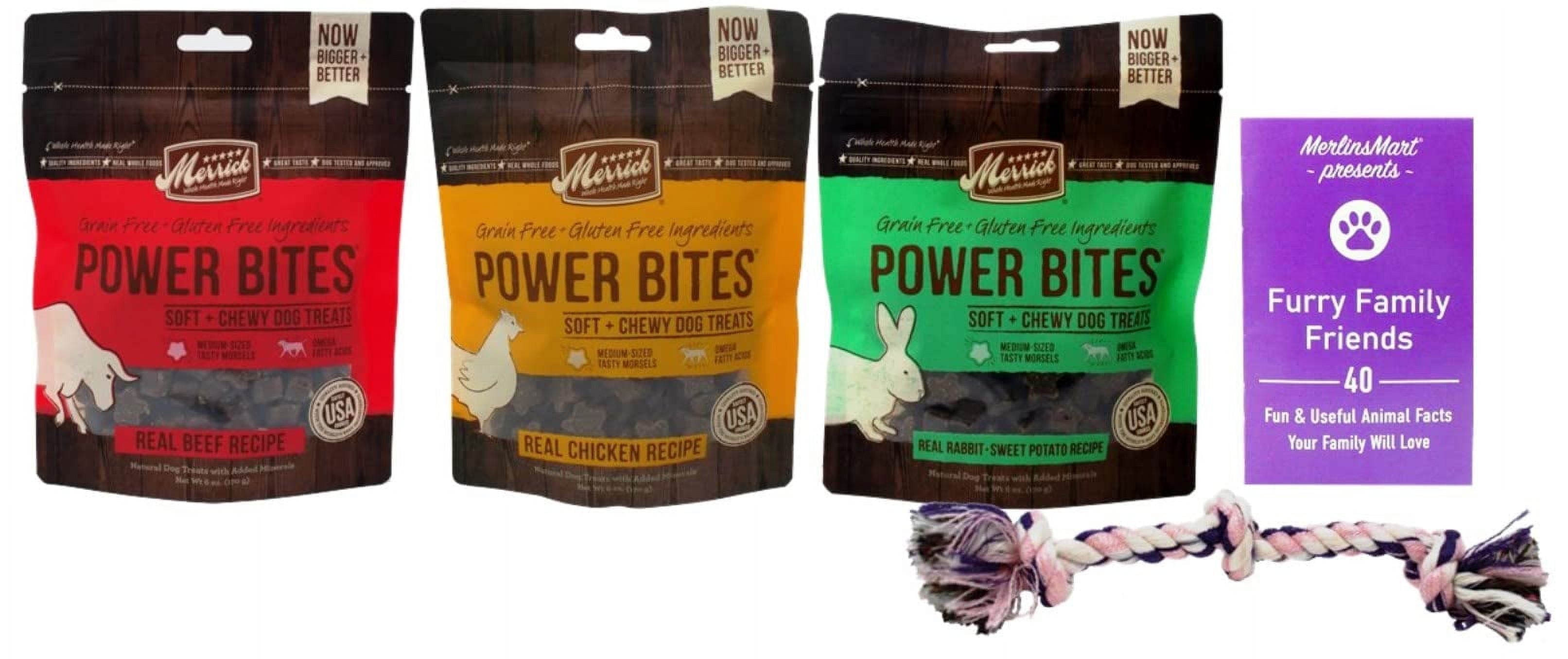 Merrick Power Bites Soft Chewy Dog Treats 3 Flavor Variety (1) Each ...