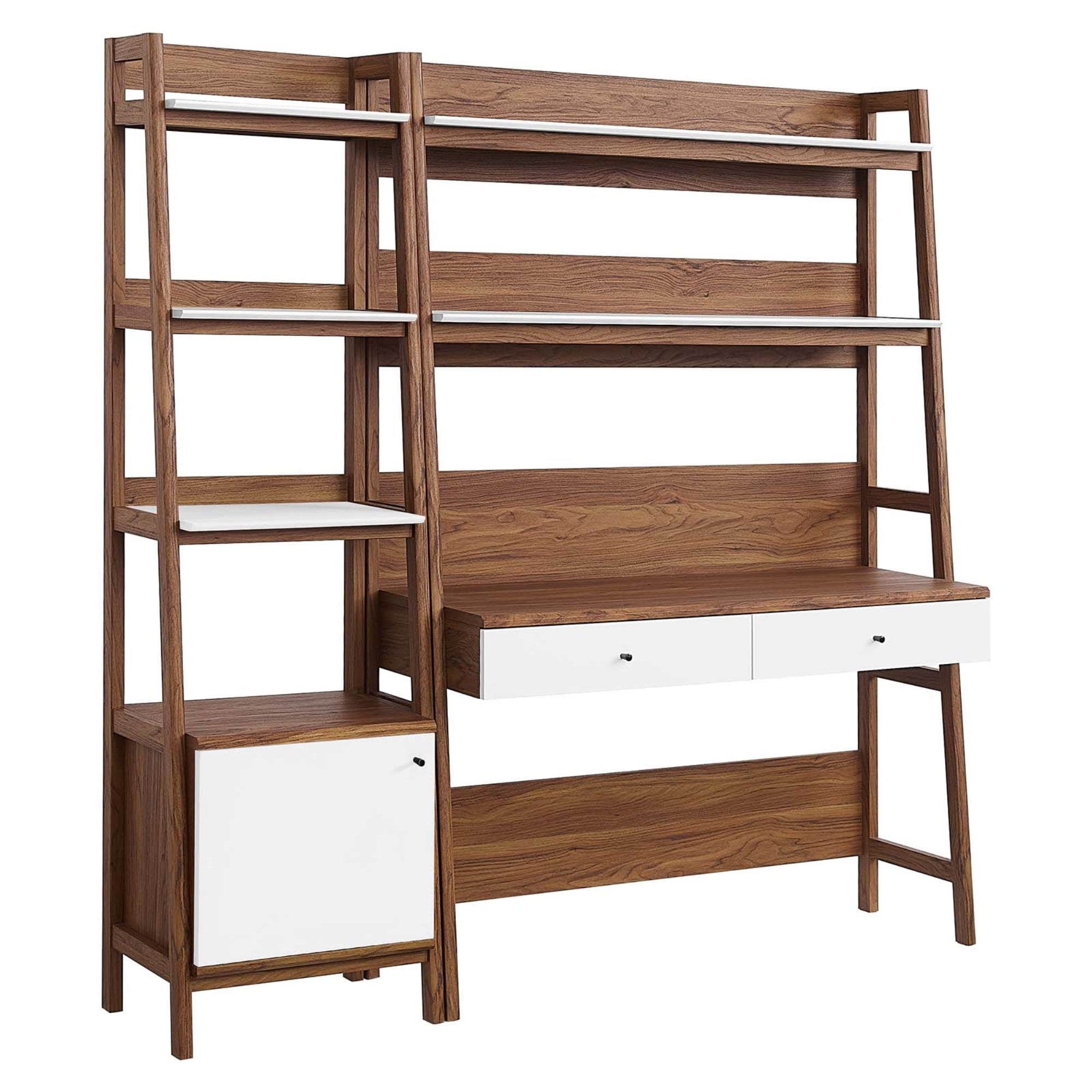 Bixby Collection: Wood Desk and Bookshelf Set for Home Office - Walmart.com
