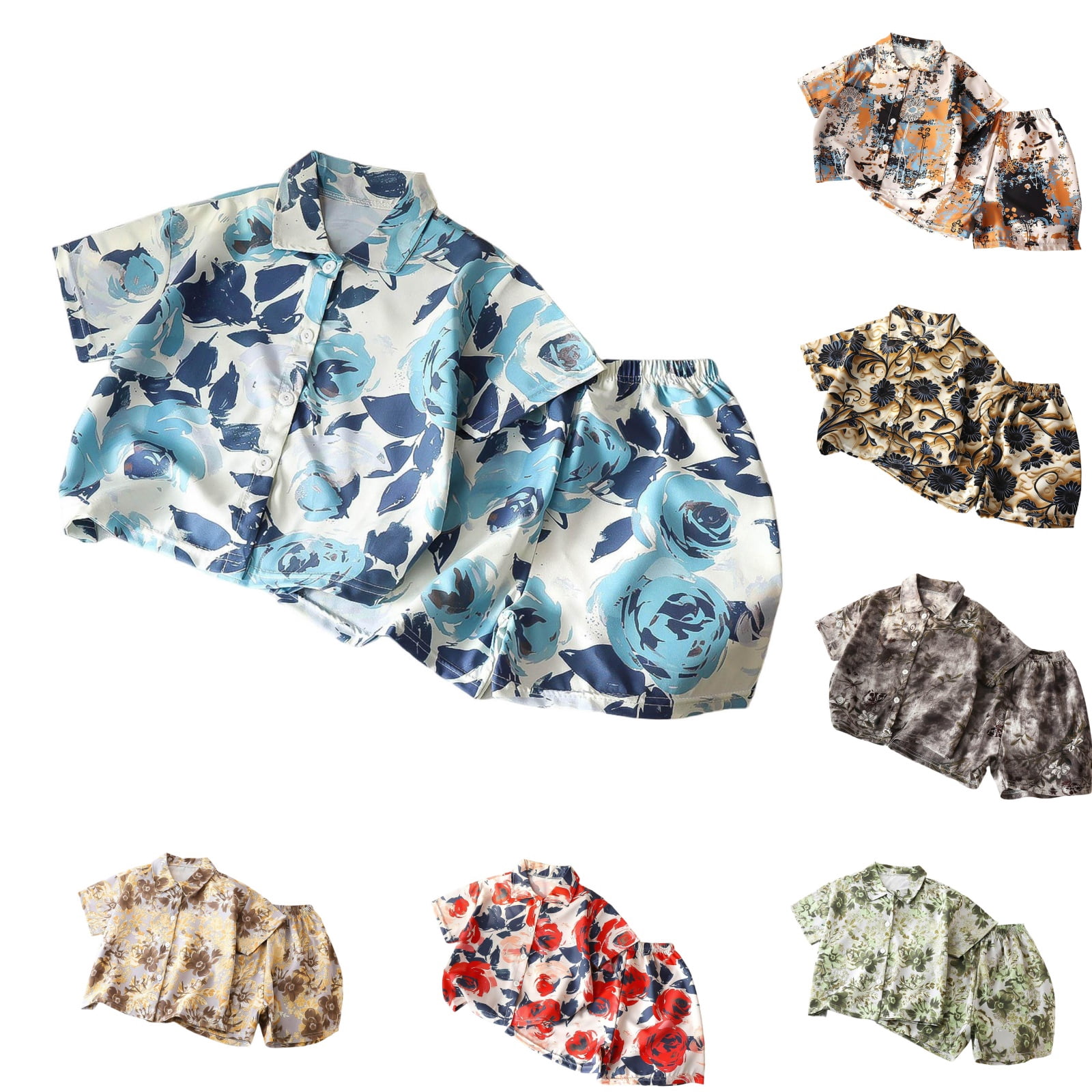 Bixock 2 Piece Set for Boys,Summer Toddler Clothes Floral Print Short ...