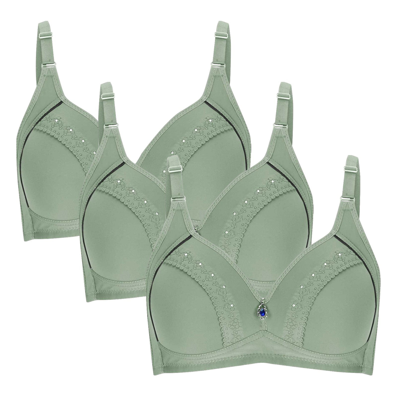Bixock 3PC Womens Wireless Bra No Underwire Jelly Bras Seamless Solid ...