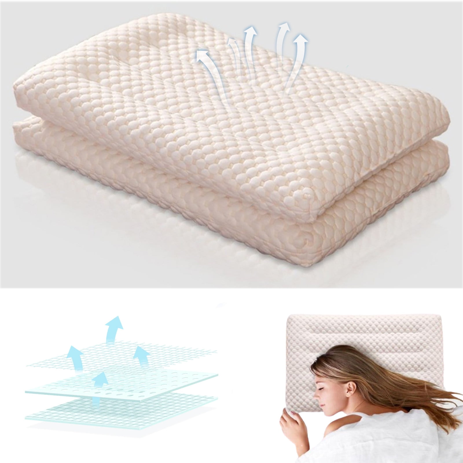 Bixock Bedding Pillows Pillow Covers Hotel-grade Pillow Core Soft and ...