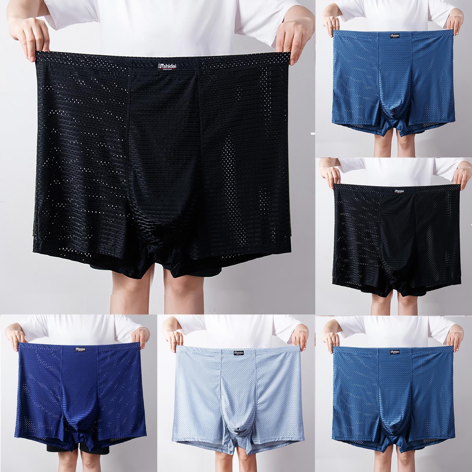 Bixock Boxer Briefs for Men,Men's Big and Tall Underwear Nylon Mesh ...