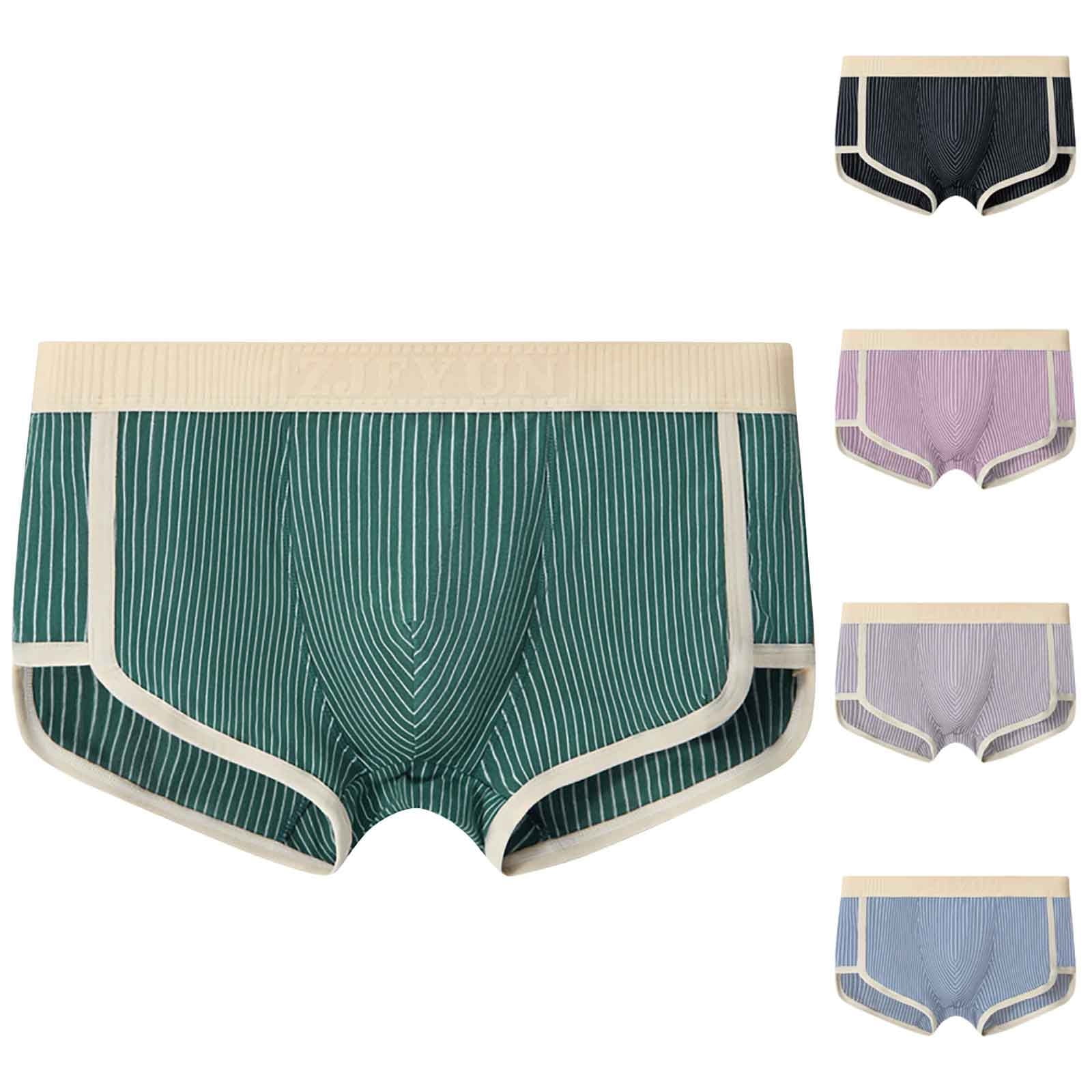 Bixock Boxer Briefs for Men,Men's Underwear Mid Waist Striped Print ...
