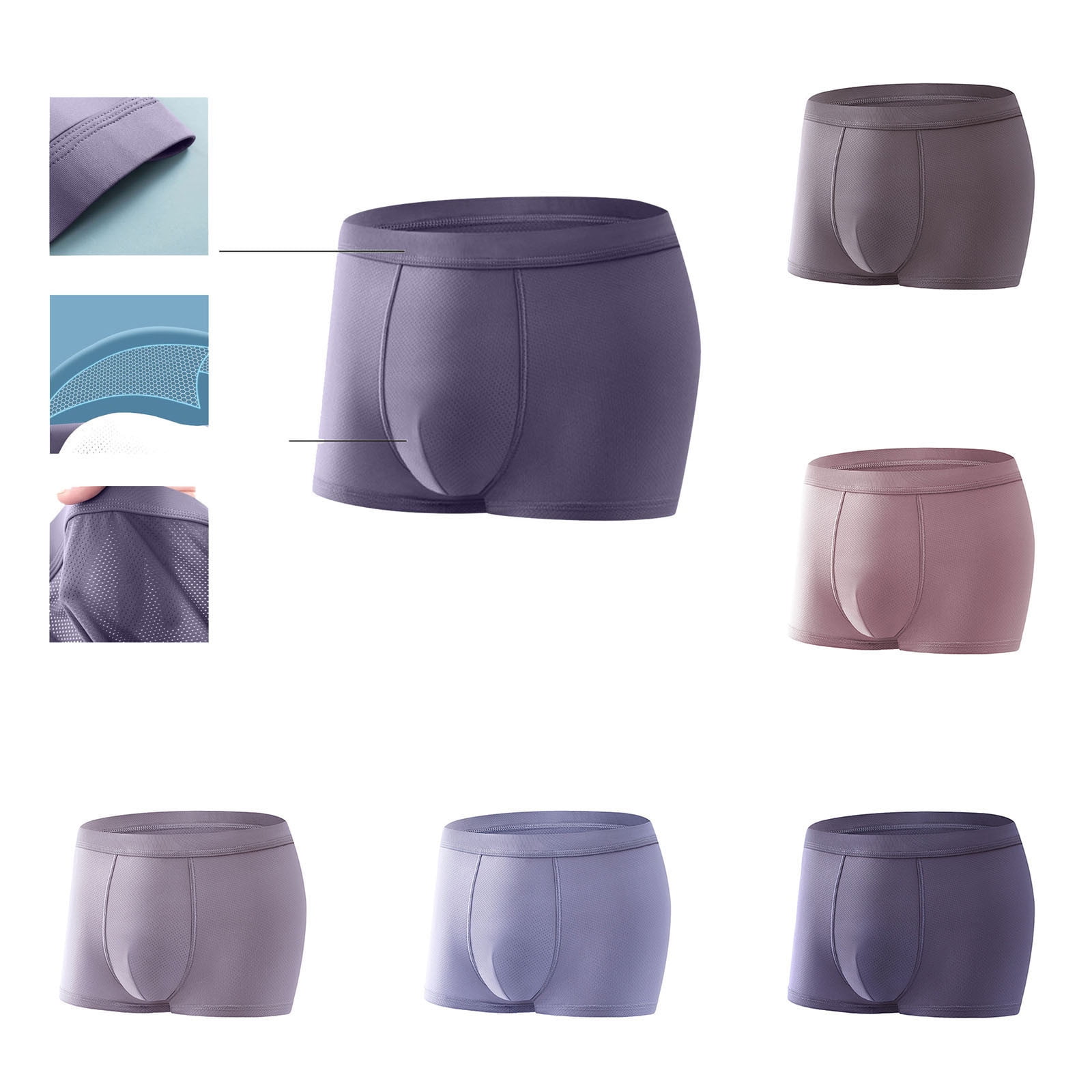 Bixock Boxers for Men,Men's Underwear Nylon Seamless Ice Silk ...
