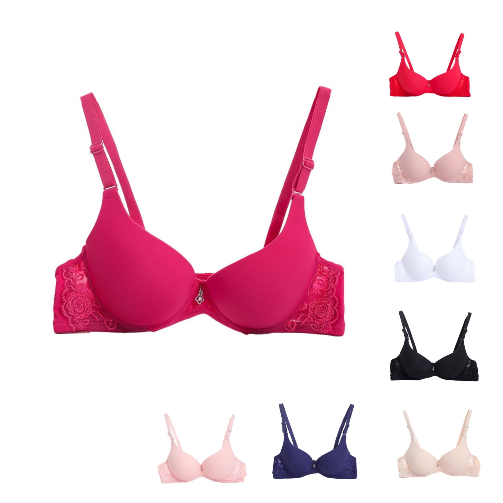 Bixock Bras for Women,Women's Bras Solid Color Underwire Thin Cup Push ...