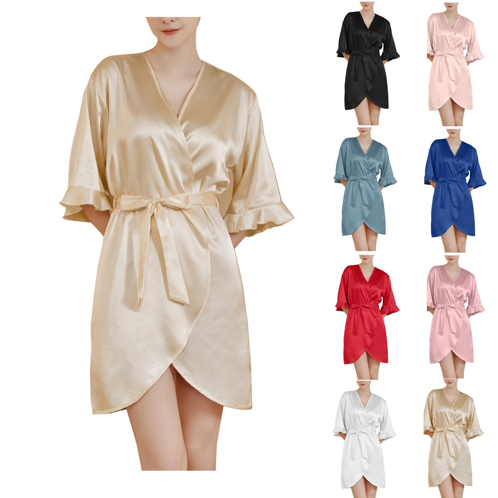 Bixock Bride Morning of Robe,Pajamas for Women,Silk Robes for Women ...