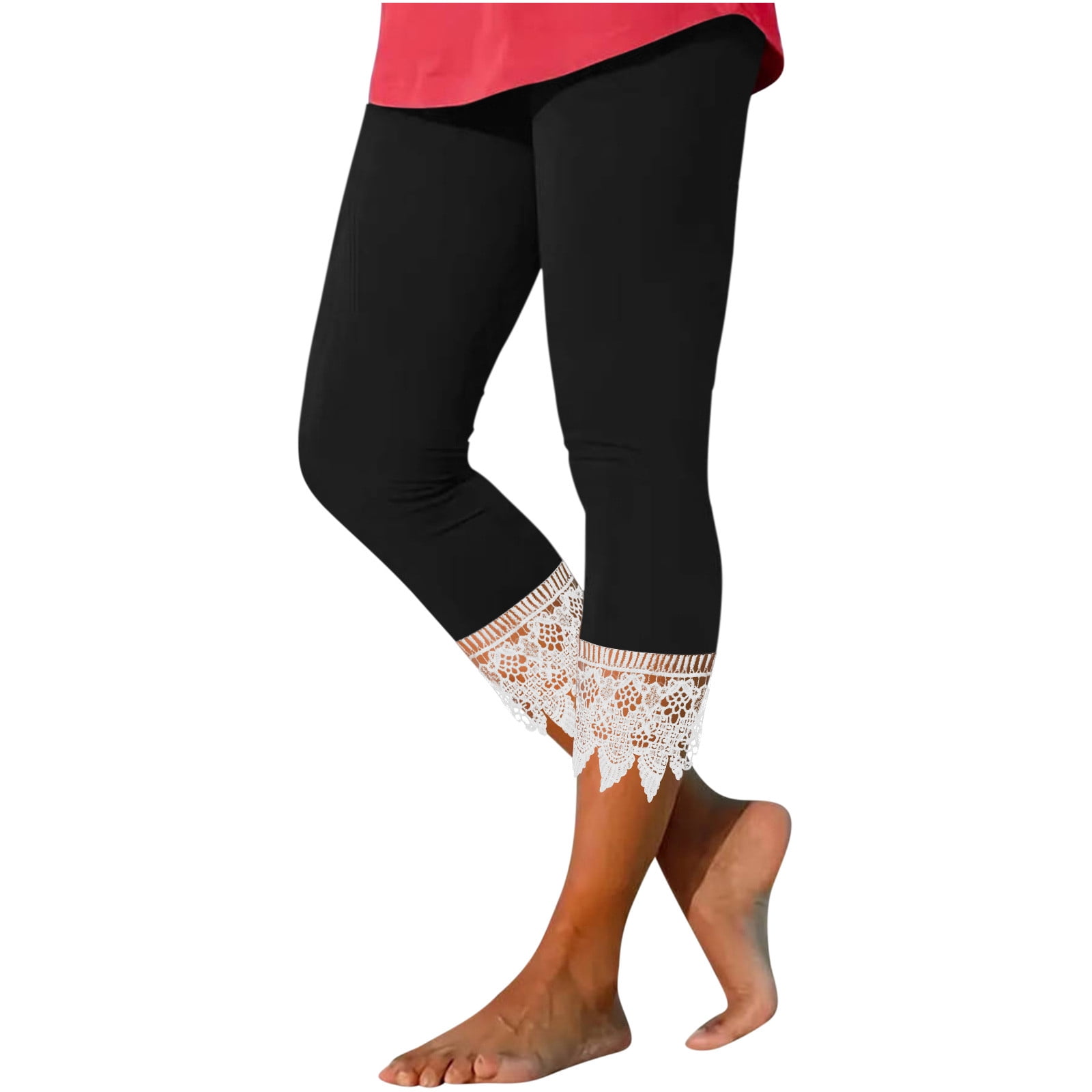 Bixock Capri Pants for Women Leggings Pants High Waist Solid Color ...