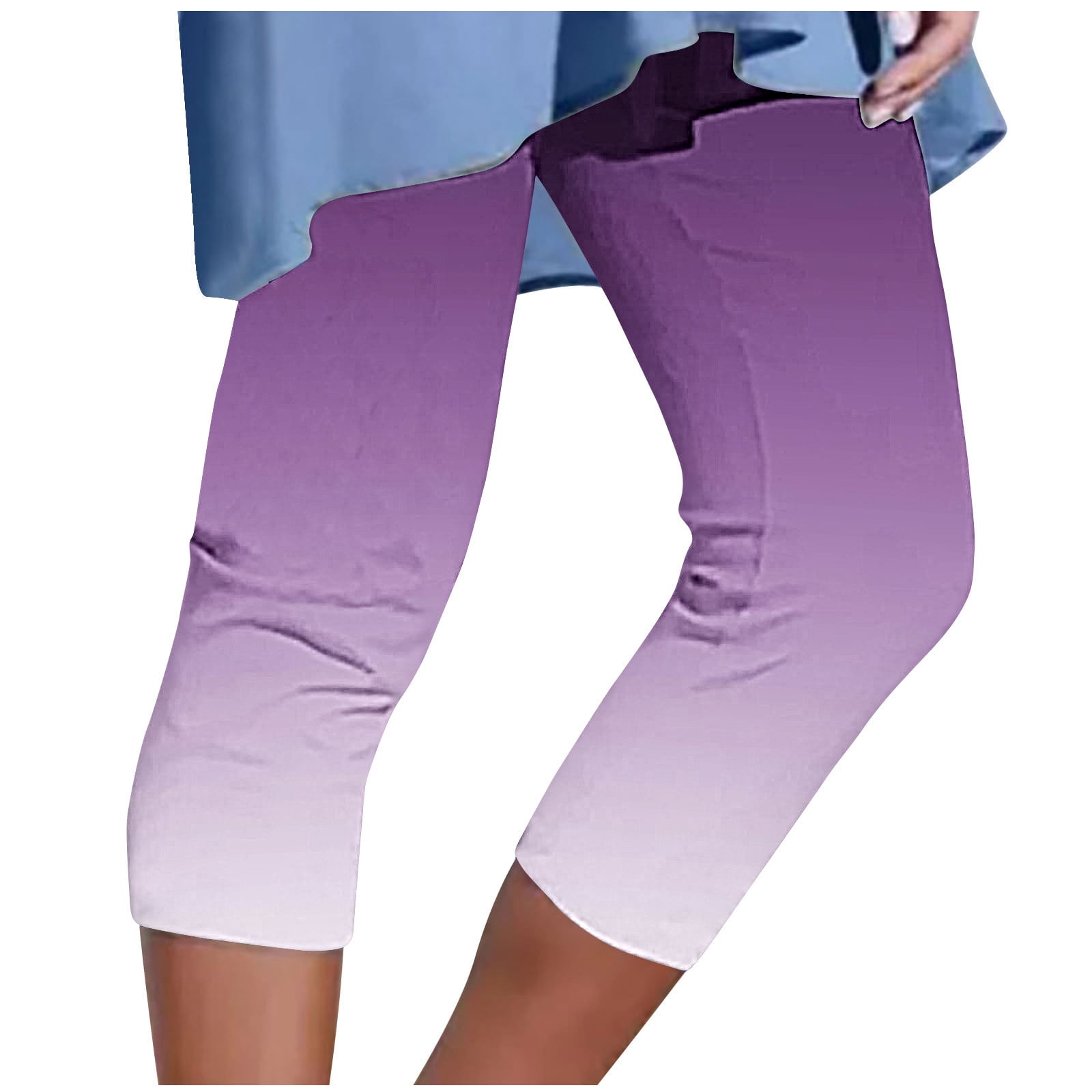 Bixock Capri Pants for Women Leggings Pants Solid Color Gentle Loose ...