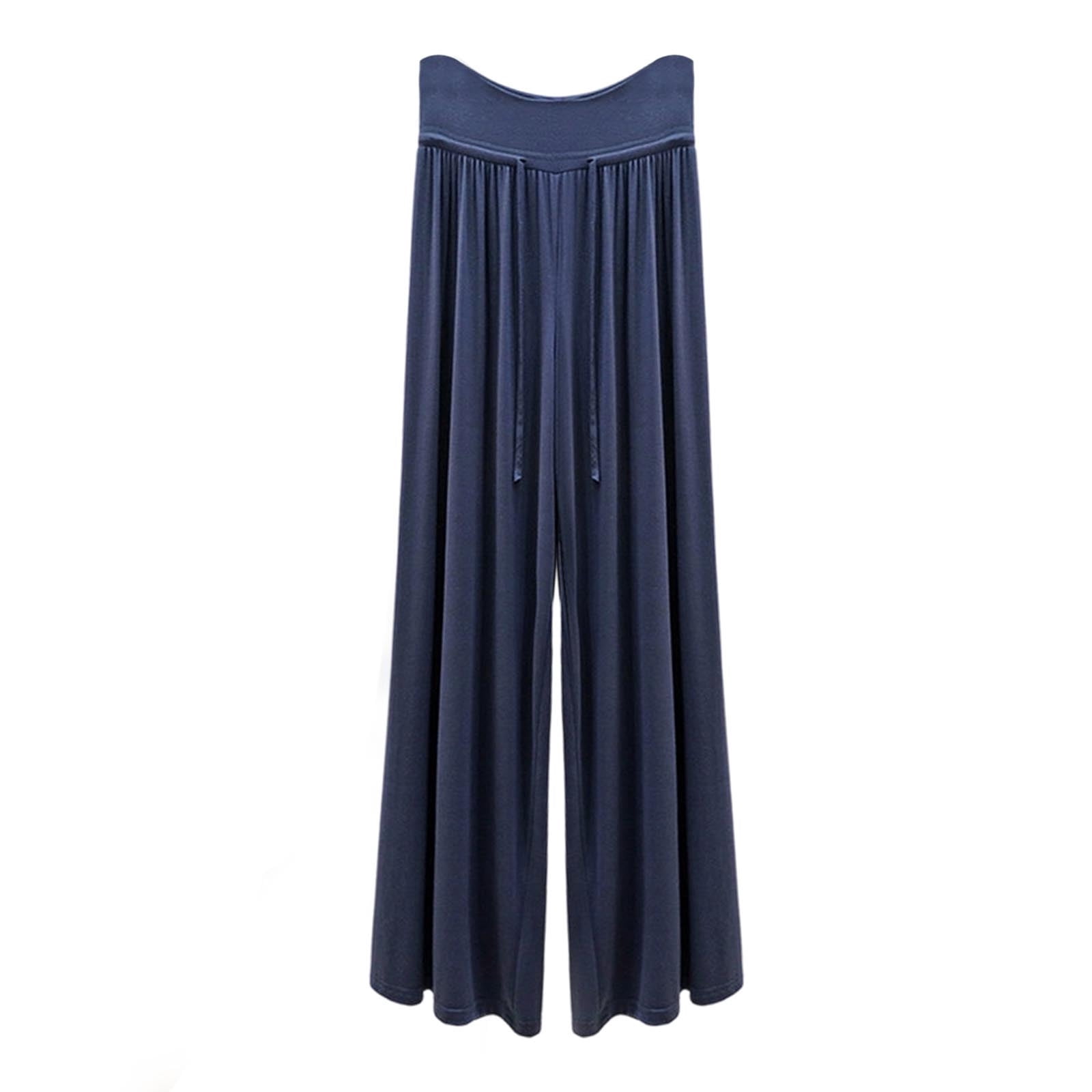 Bixock Casual Pants for Women Wide Leg Pant Elastic Long Pants ...