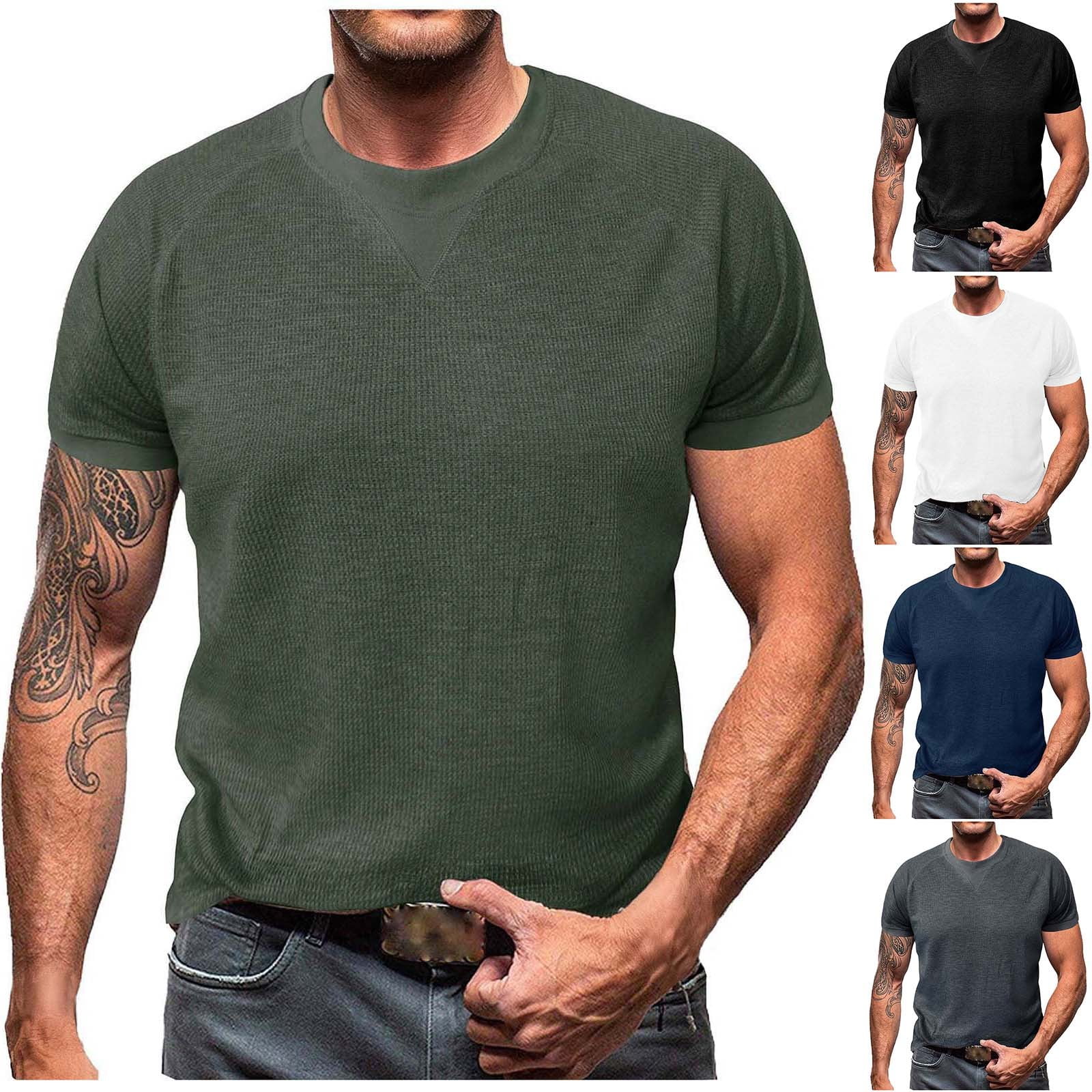 Bixock Casual Tops for Men, Cotton Short Sleeve Shirts for Men,Shirts ...