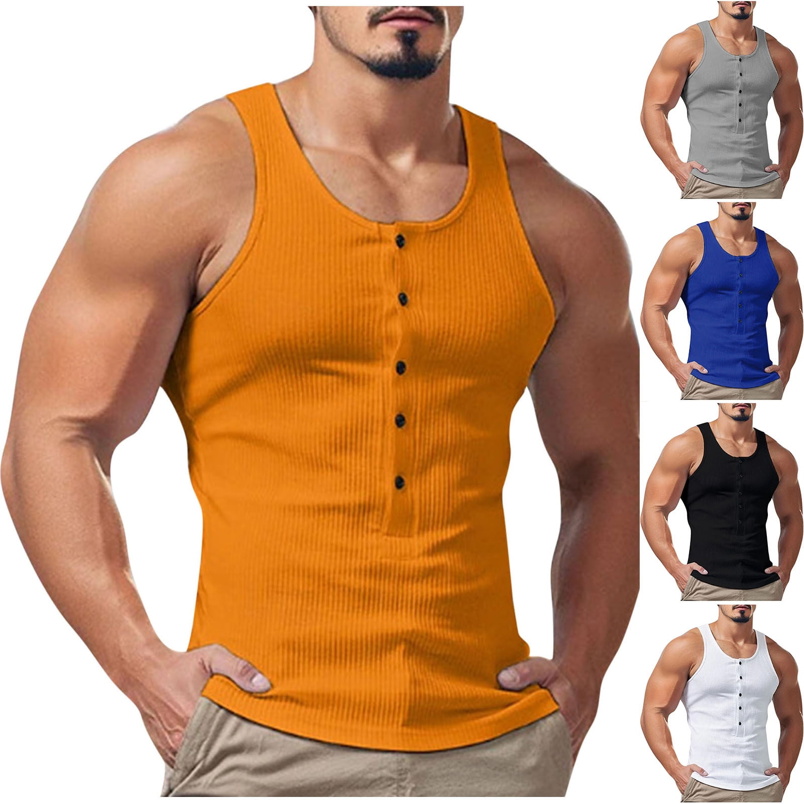 Bixock Casual Tops for Men,Tank Tops for Men,Tops for Men Summer Vest ...