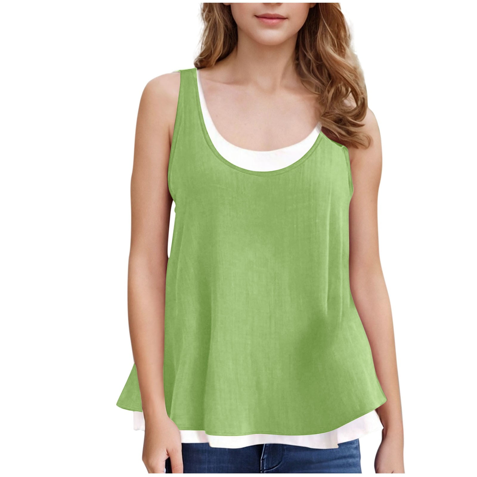 Bixock Children's inner layer summer children's round neck fake double ...